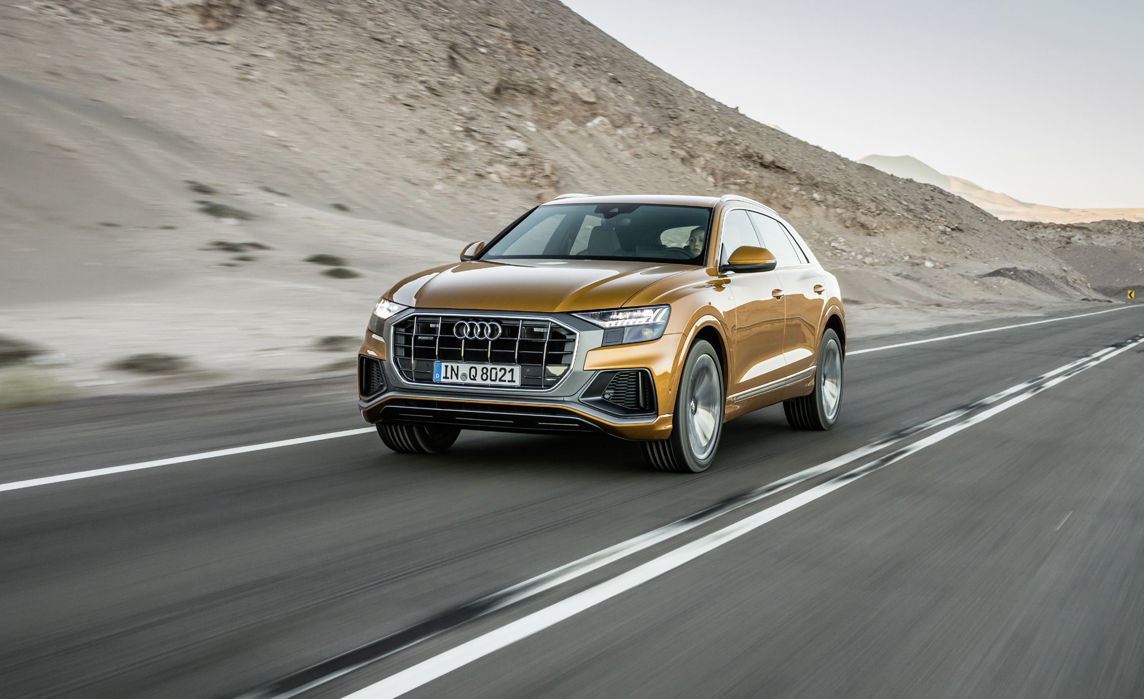 Download SUV Orange Car Car Audi Vehicle Audi Q8 HD Wallpaper