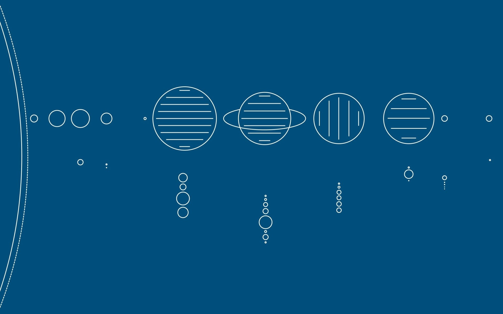 Minimalist Sci-Fi Solar System HD Wallpaper