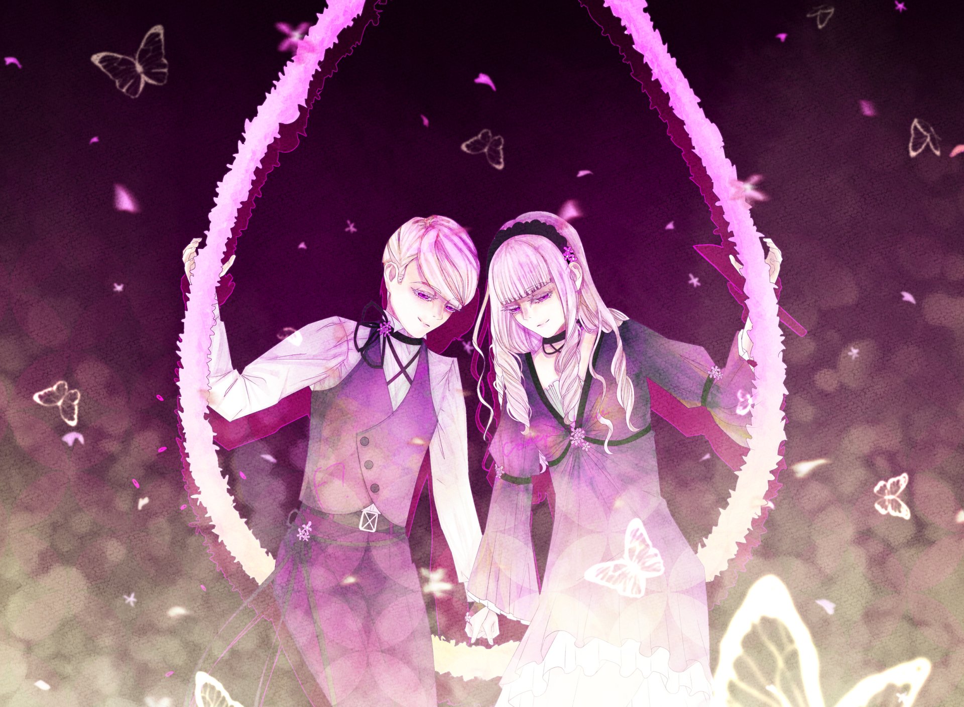 Download Anime Couple Anime Couple HD Wallpaper by はるなまる