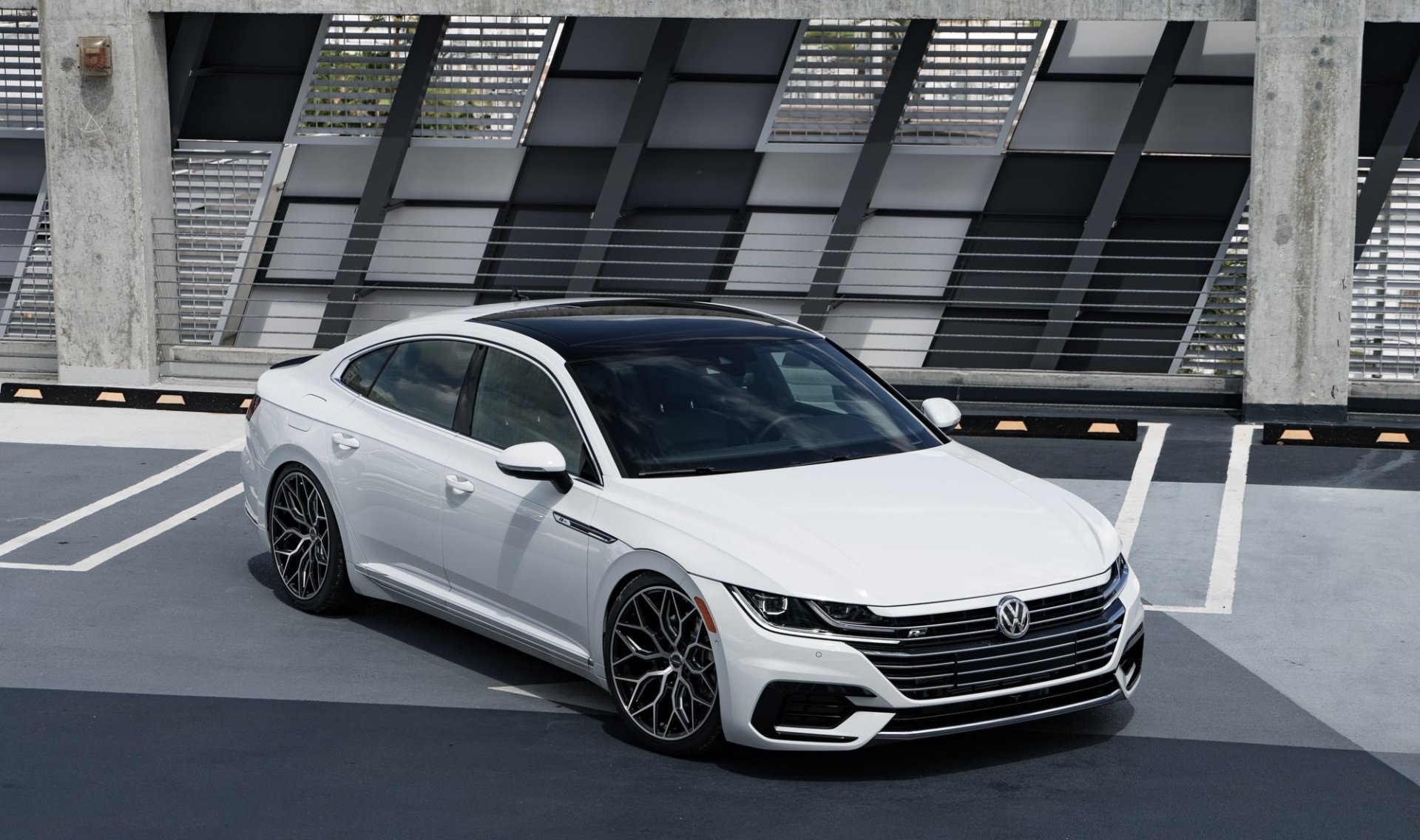 Download White Car Car Volkswagen Vehicle Volkswagen Arteon HD Wallpaper