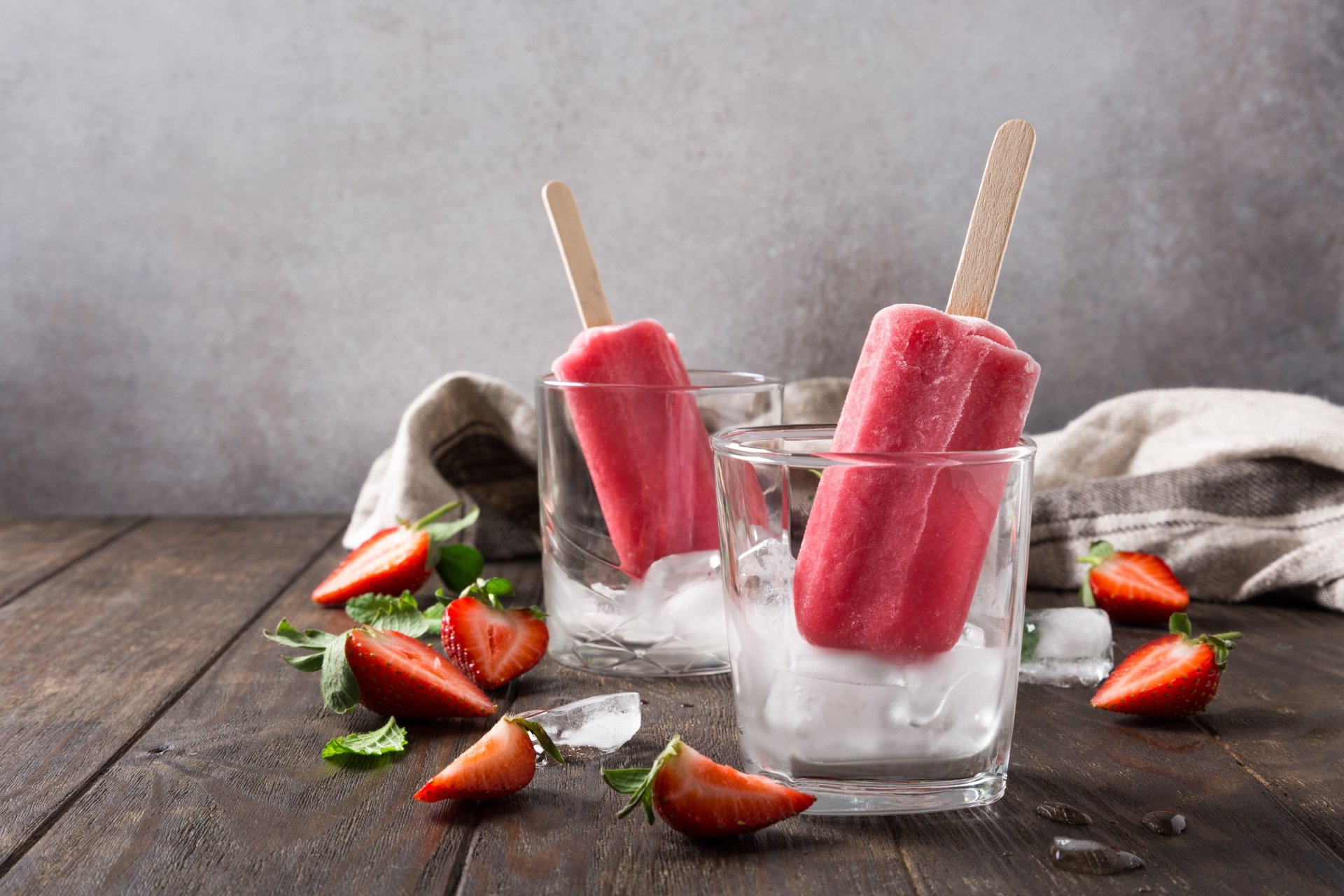 Download Ice Berry Fruit Strawberry Glass Still Life Food Popsicle 4k ...