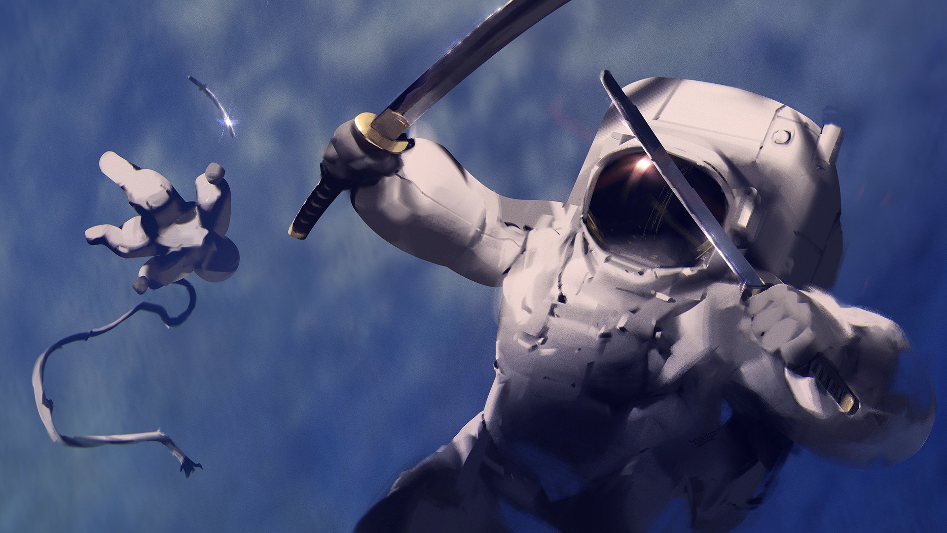 Galactic Katana Warrior: Sci-Fi Astronaut in High-Def Action by Halil ...