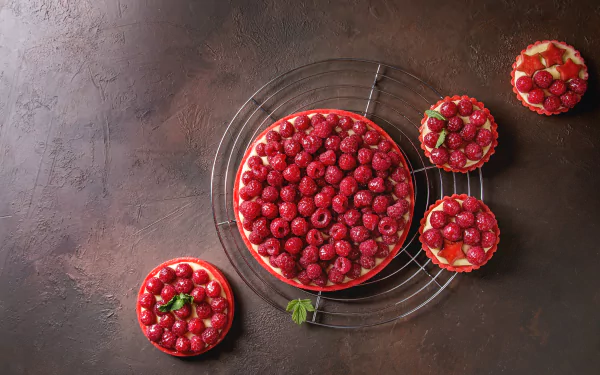 Download Tart Strawberry Blueberry Berry Fruit Pastry Still Life Food Dessert 4k Ultra HD Wallpaper