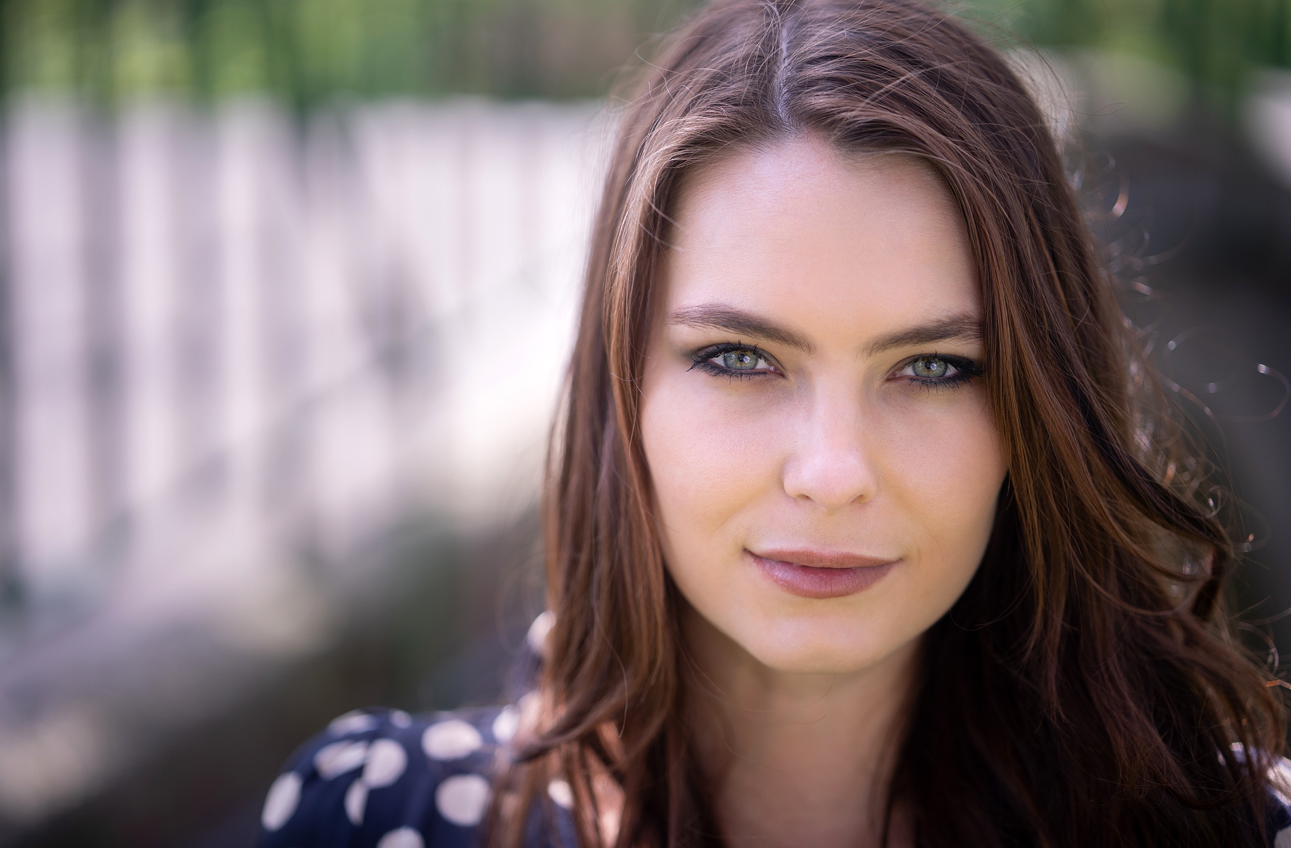 Download Blue Eyes Brunette Depth Of Field Face Woman Model HD ...