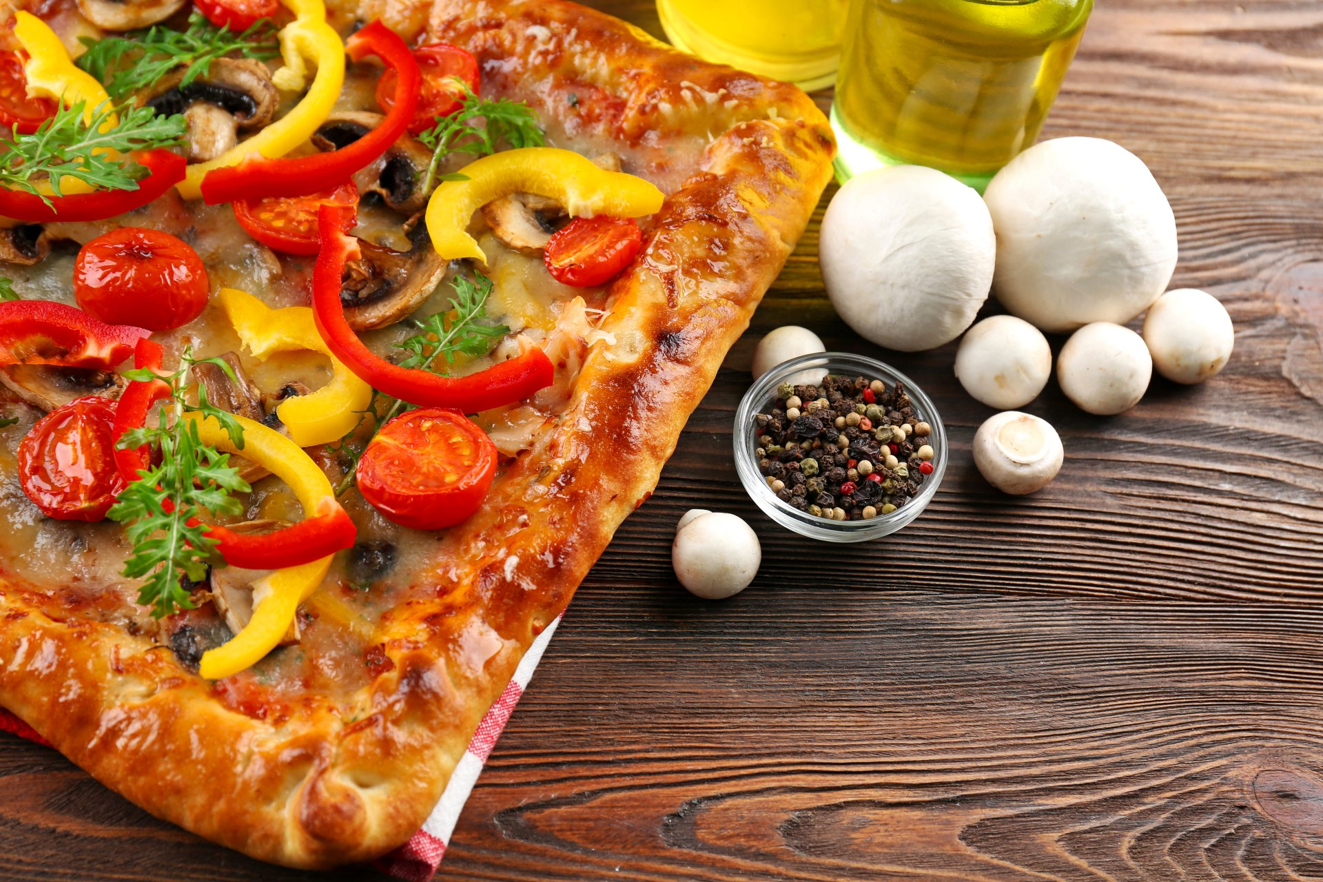 Download Still Life Tomato Vegetable Pepper Mushroom Food Pizza 4k ...