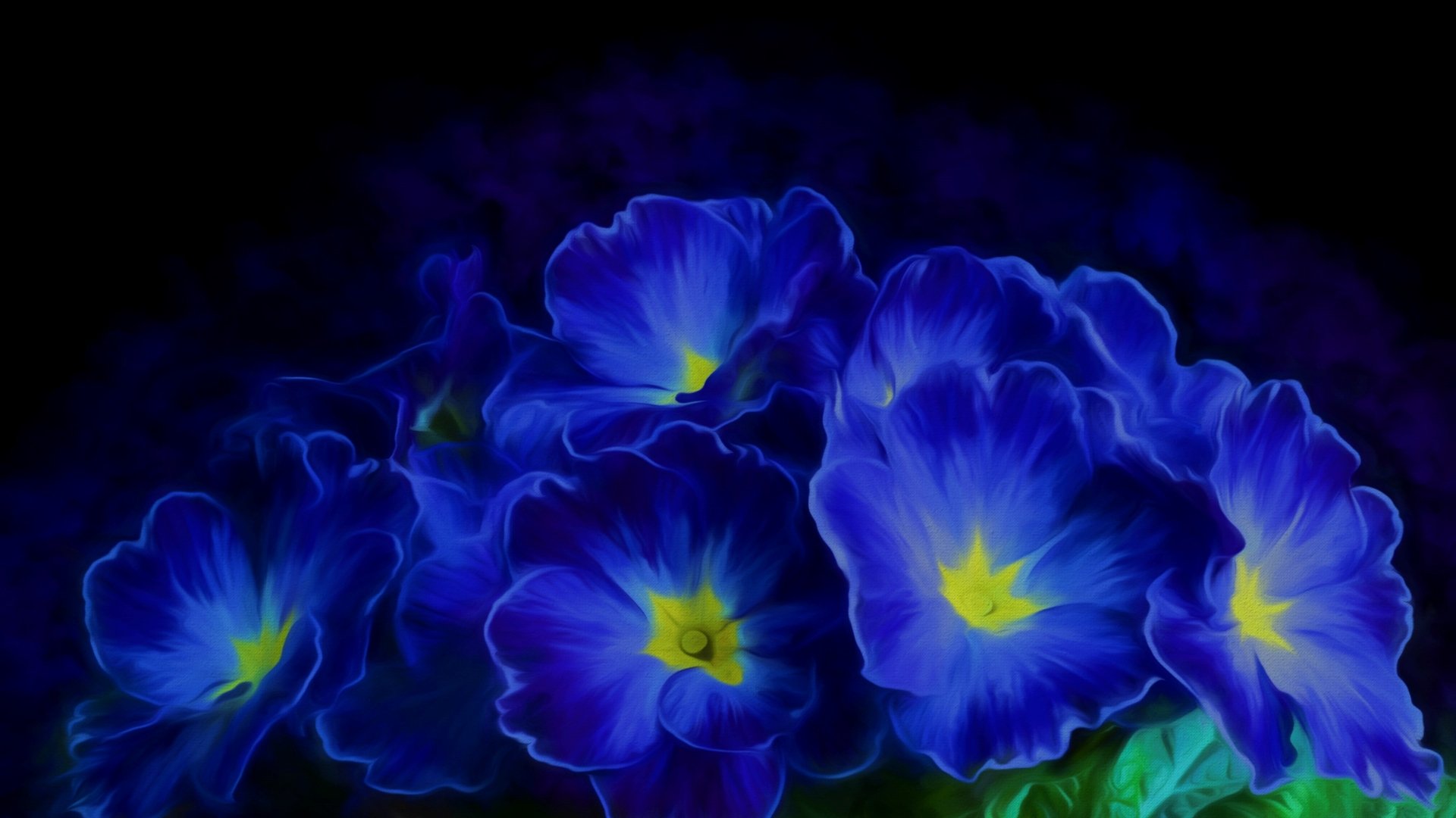 Download Blue Flower Primrose Painting Artistic Flower 4k Ultra HD ...