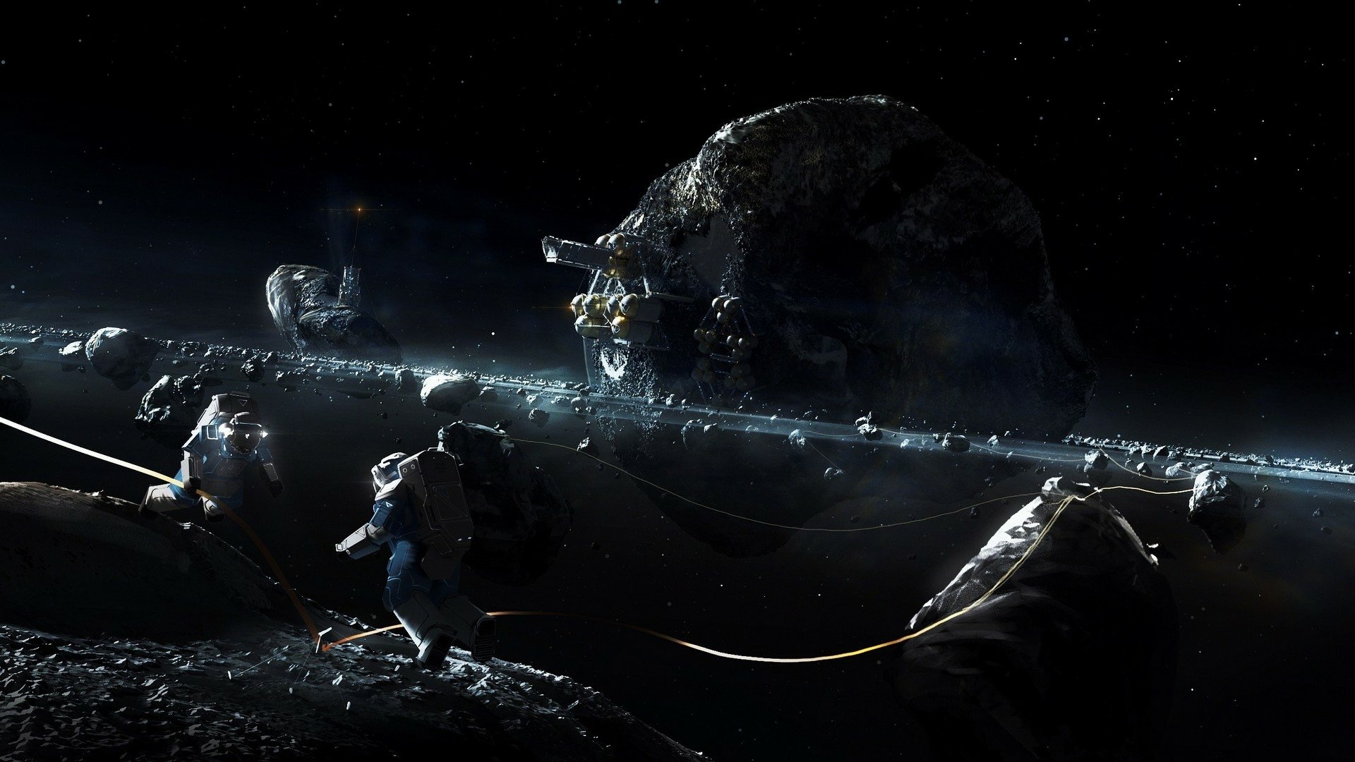 Download Astronaut Space Sci Fi Asteroid HD Wallpaper by Maciej Rebisz