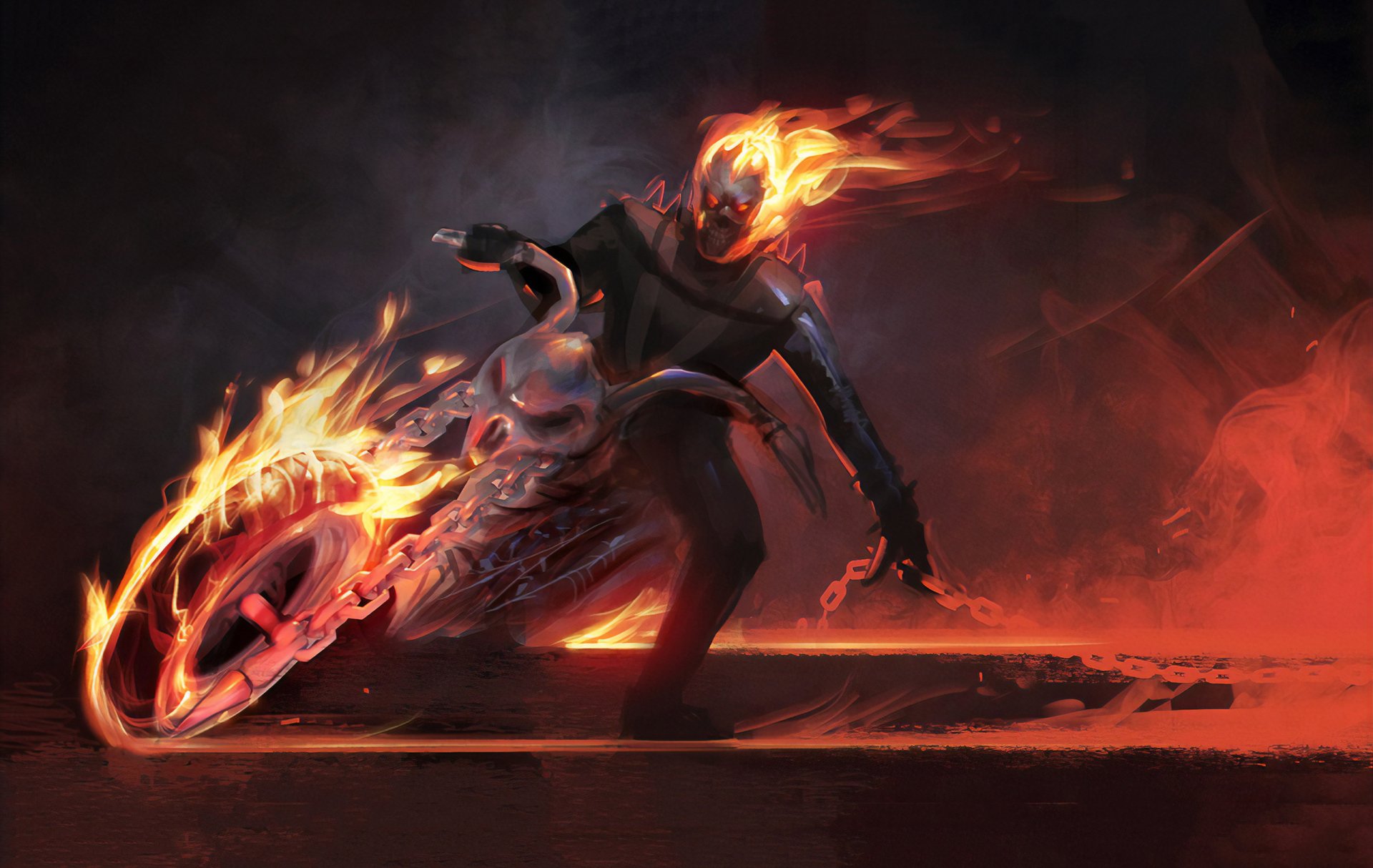 Download Motorcycle Skull Comic Ghost Rider HD Wallpaper by Mohamed Saad