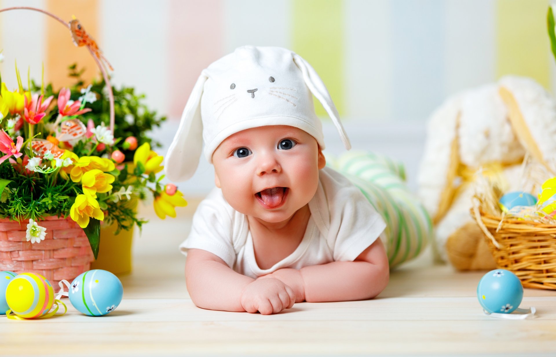 Download Easter Egg Child Photography Baby 8k Ultra HD Wallpaper
