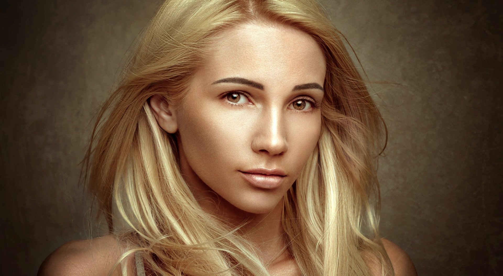 Download Blonde Face Woman Model HD Wallpaper by Albert Lesnoy