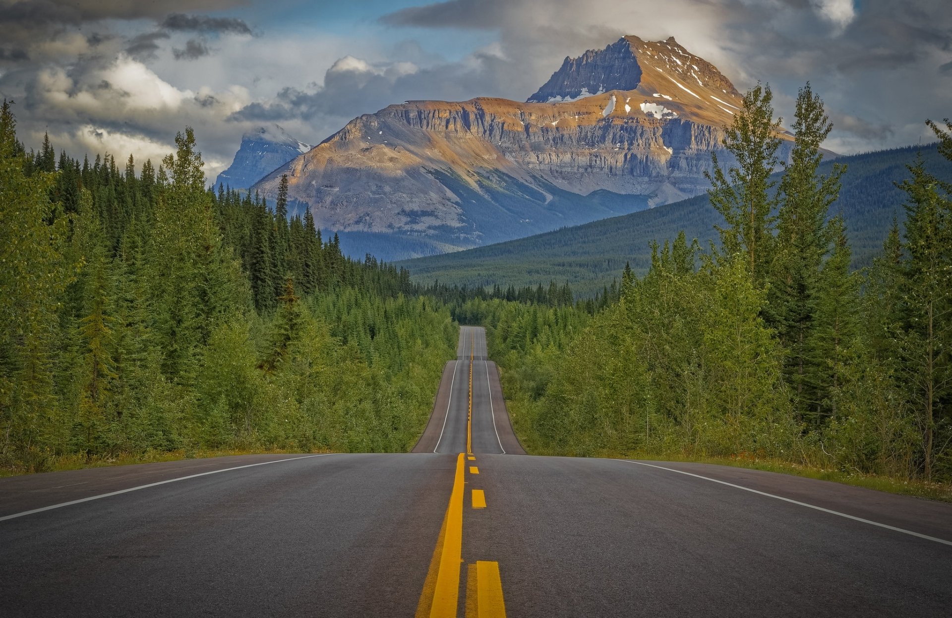 Download Canada Mountain Forest Man Made Road HD Wallpaper | 2048x1329 ...