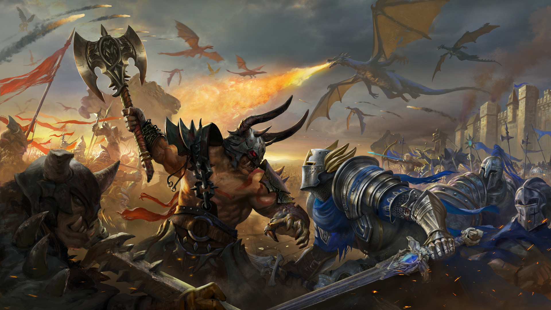 Warriors Dragon Art Battle Dragon Vs Warrior Princess, DND Battle