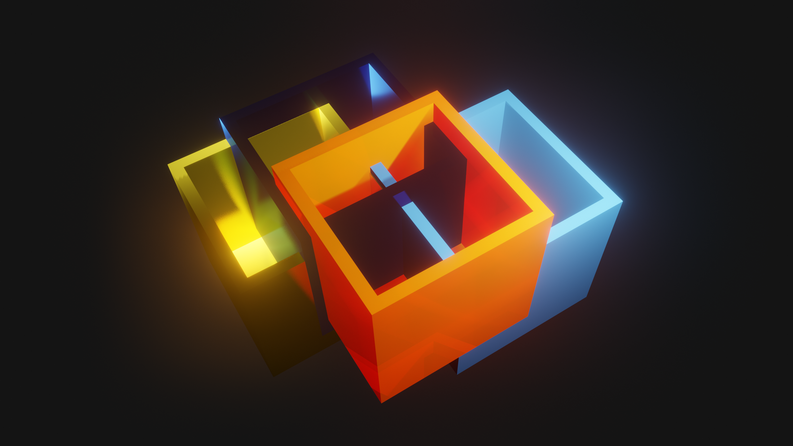 Vibrant 3D Cube Art HD Wallpaper