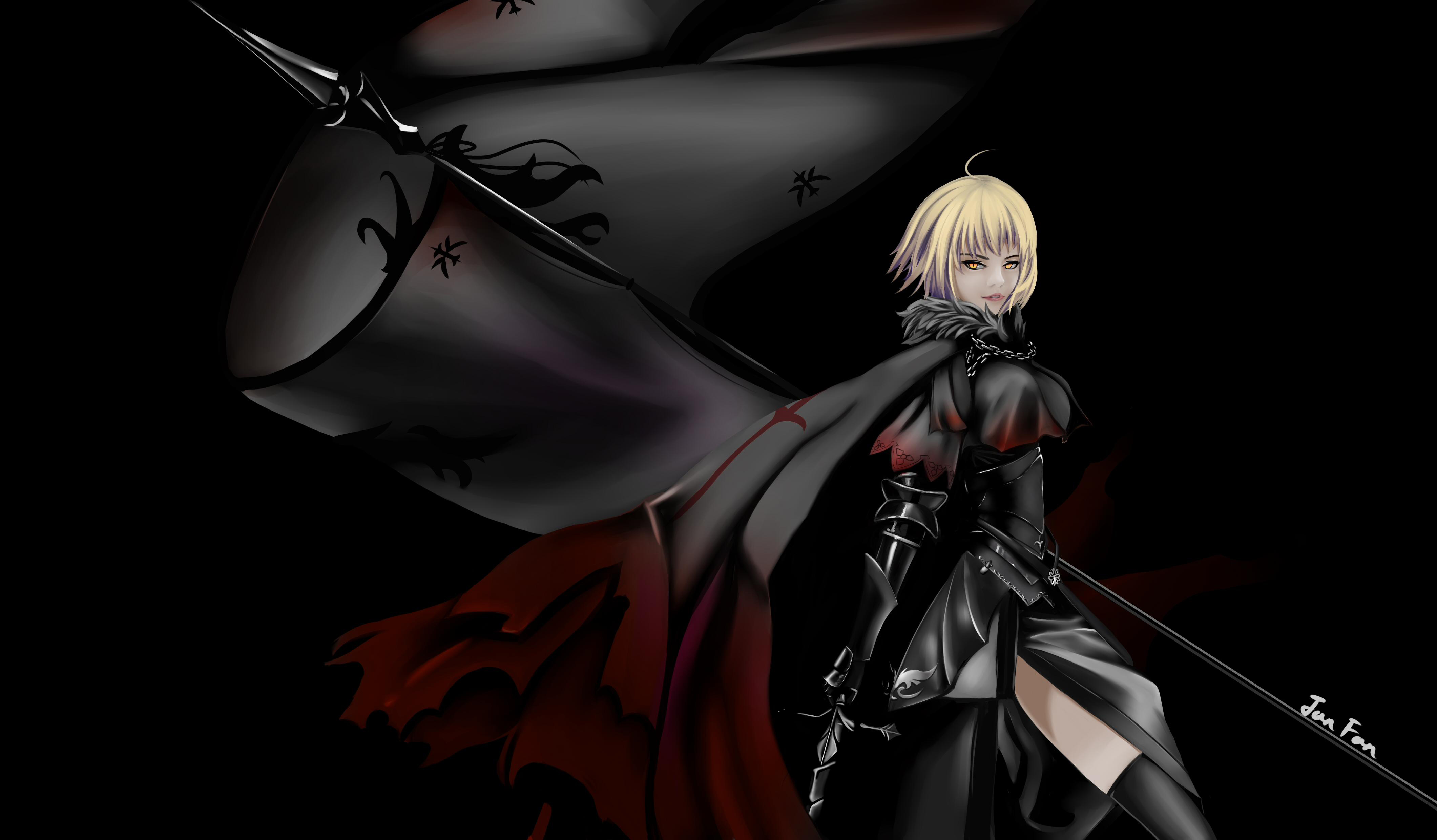 Download Woman Warrior Banner Yellow Eyes Blonde Short Hair Avenger ...