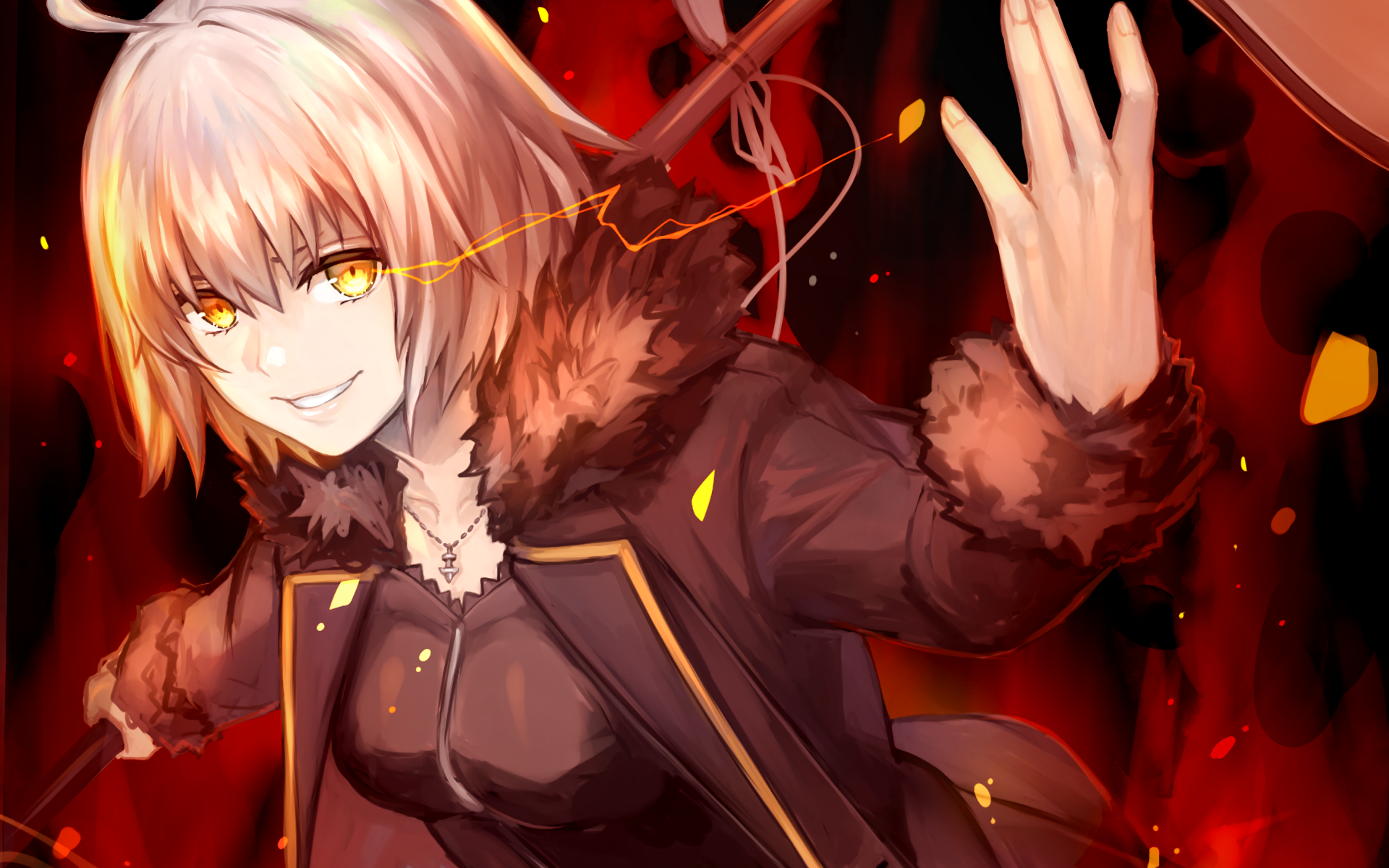 Jeanne d'Arc Alter Avenger HD Wallpaper – Fierce Yellow-Eyed Anime ...