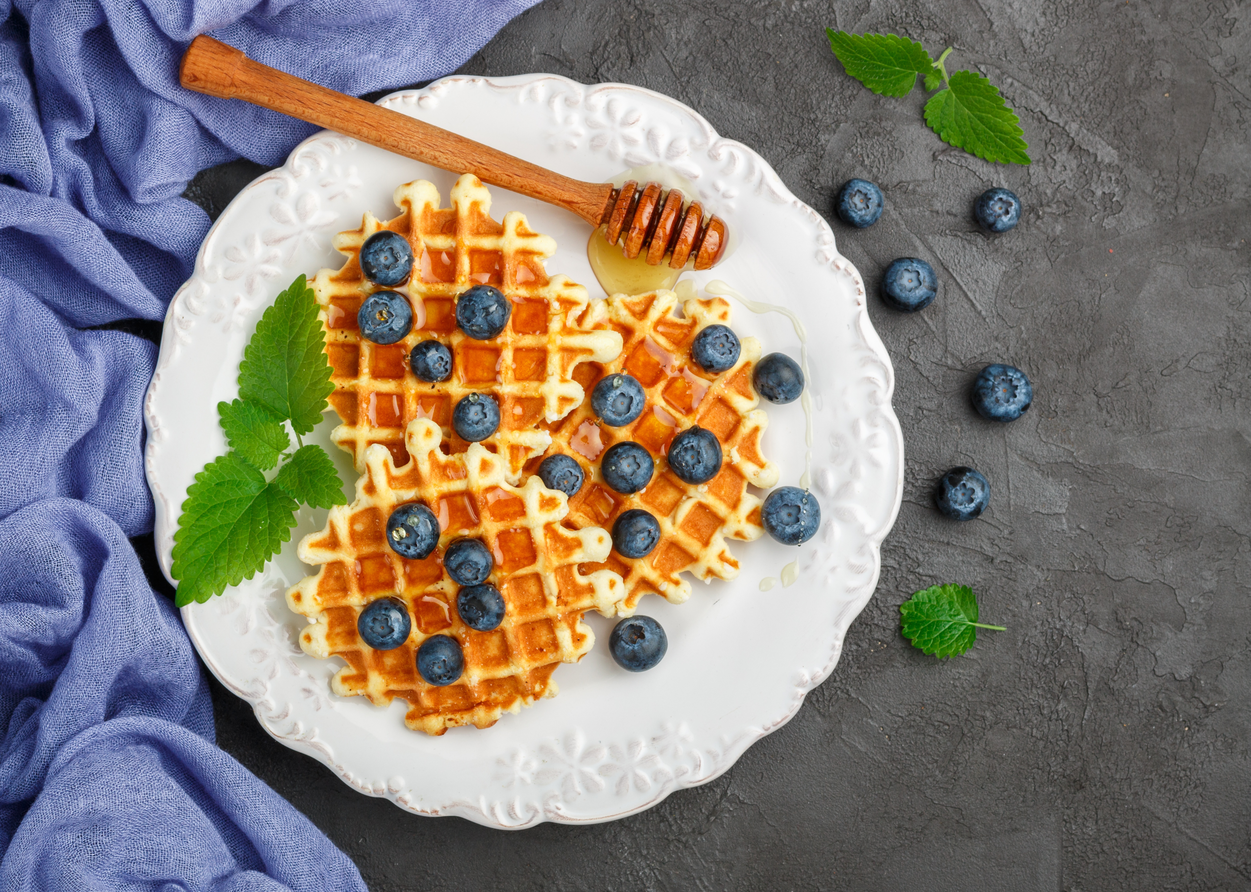 Download Still Life Breakfast Blueberry Berry Food Waffle 4k Ultra HD ...