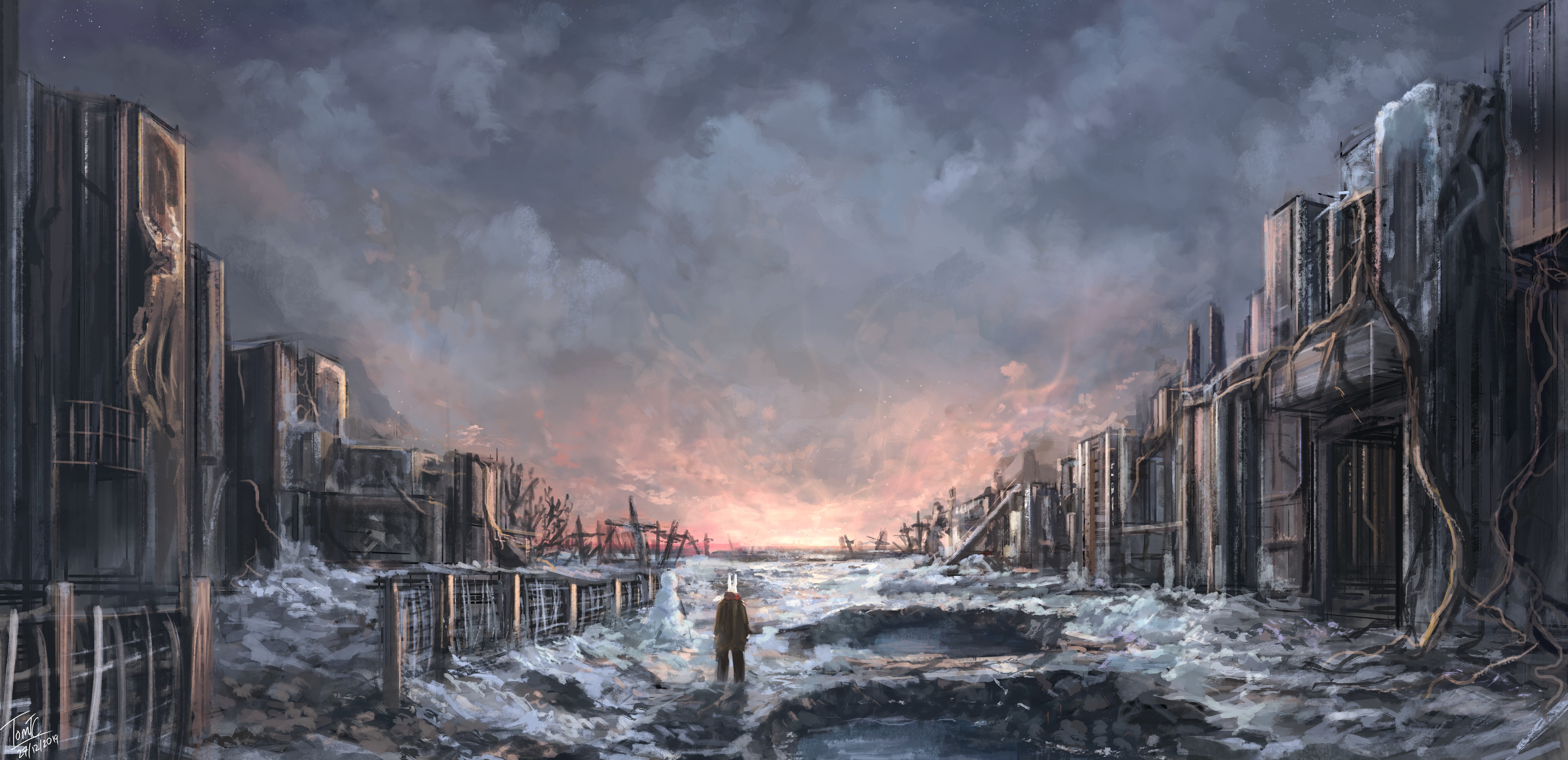 Download Snow Post Apocalyptic Fantasy Animal Fantasy Animal 4k Ultra ...