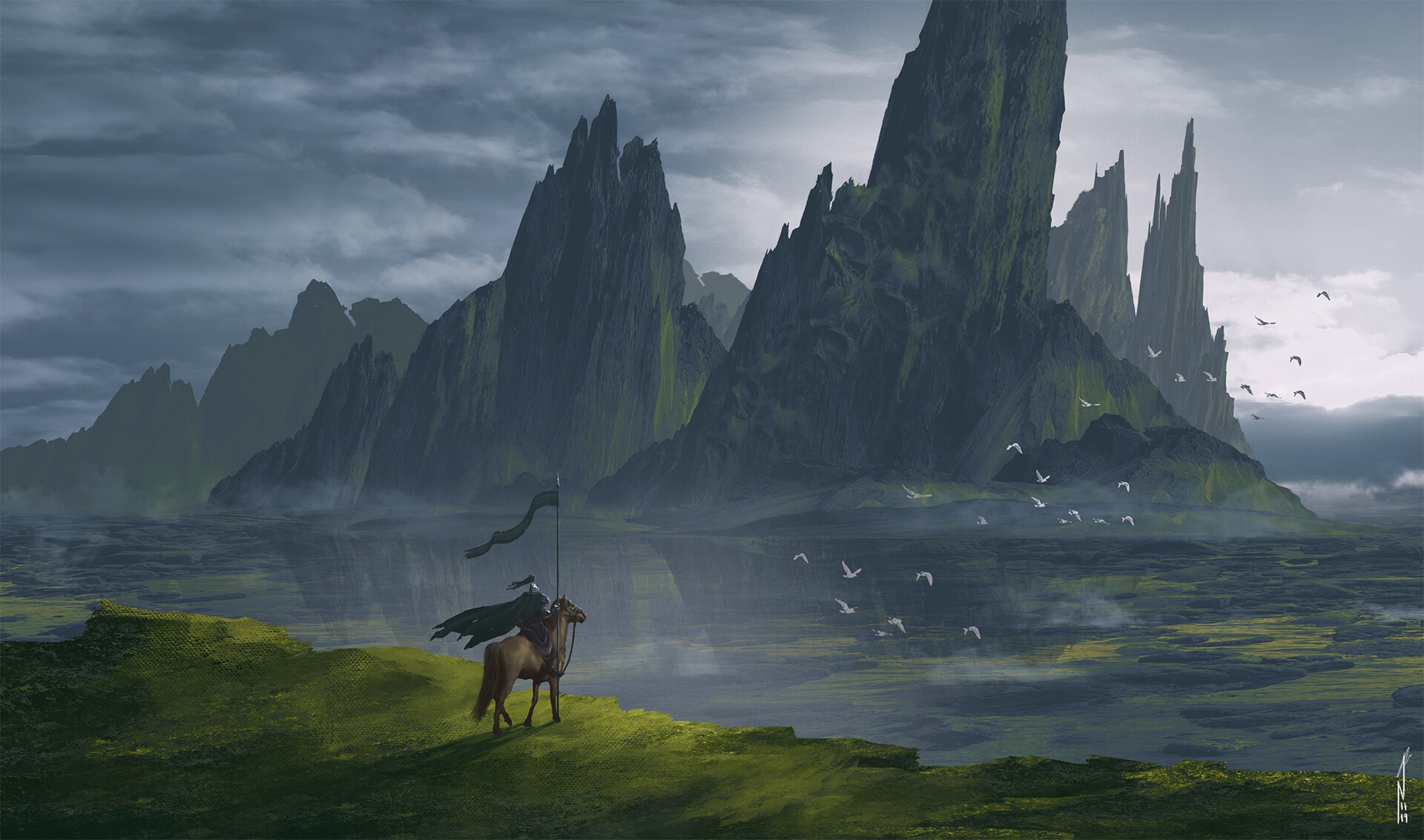 Download Landscape Horse Mountain Fantasy Warrior Fantasy Warrior ...