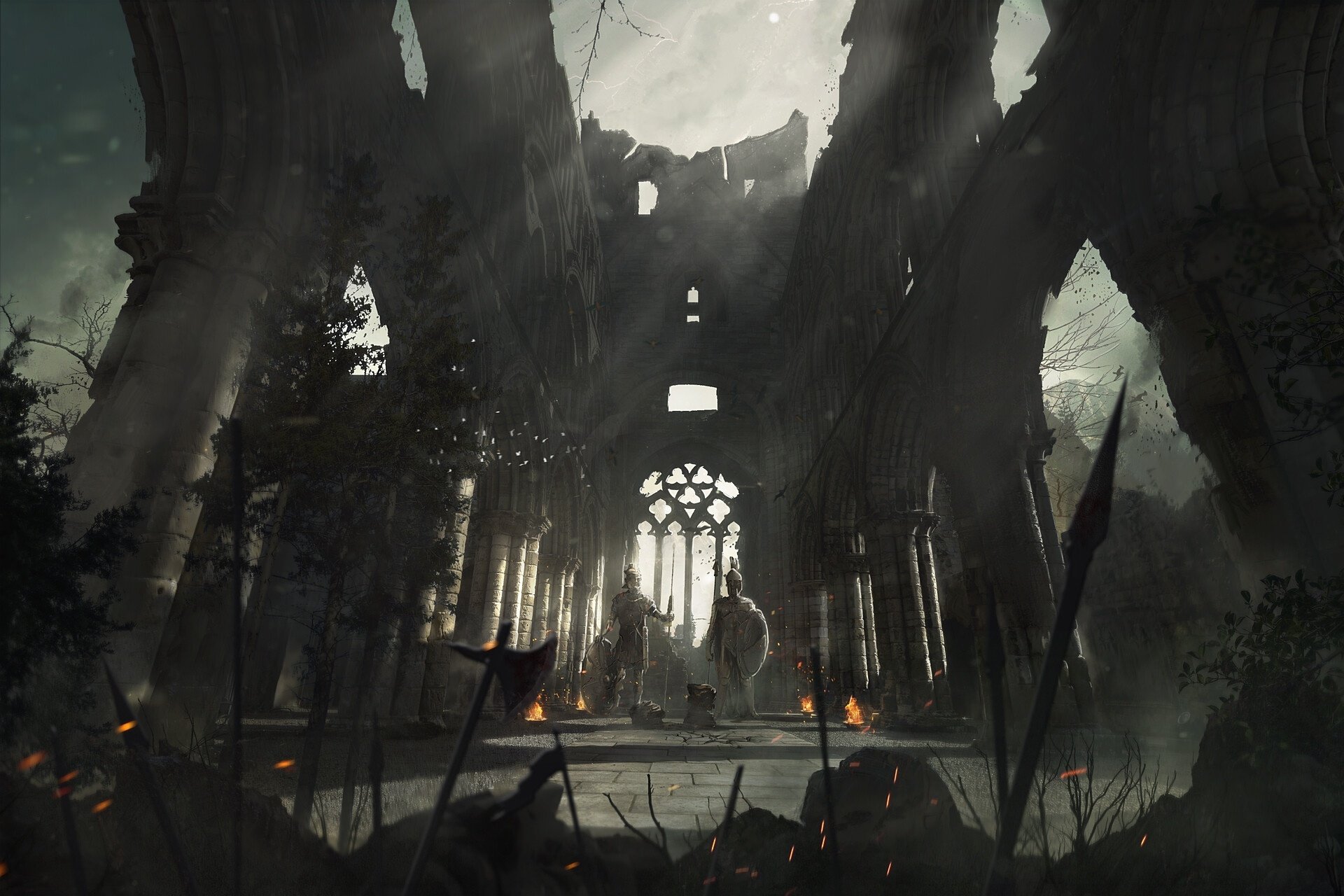 Download Statue Fantasy Ruin HD Wallpaper | 1920x1280 | Wallpaper Abyss