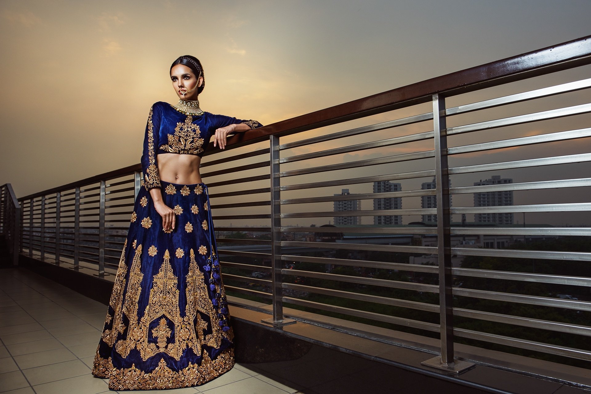 Download Jewelry Black Hair Indian Woman Model HD Wallpaper