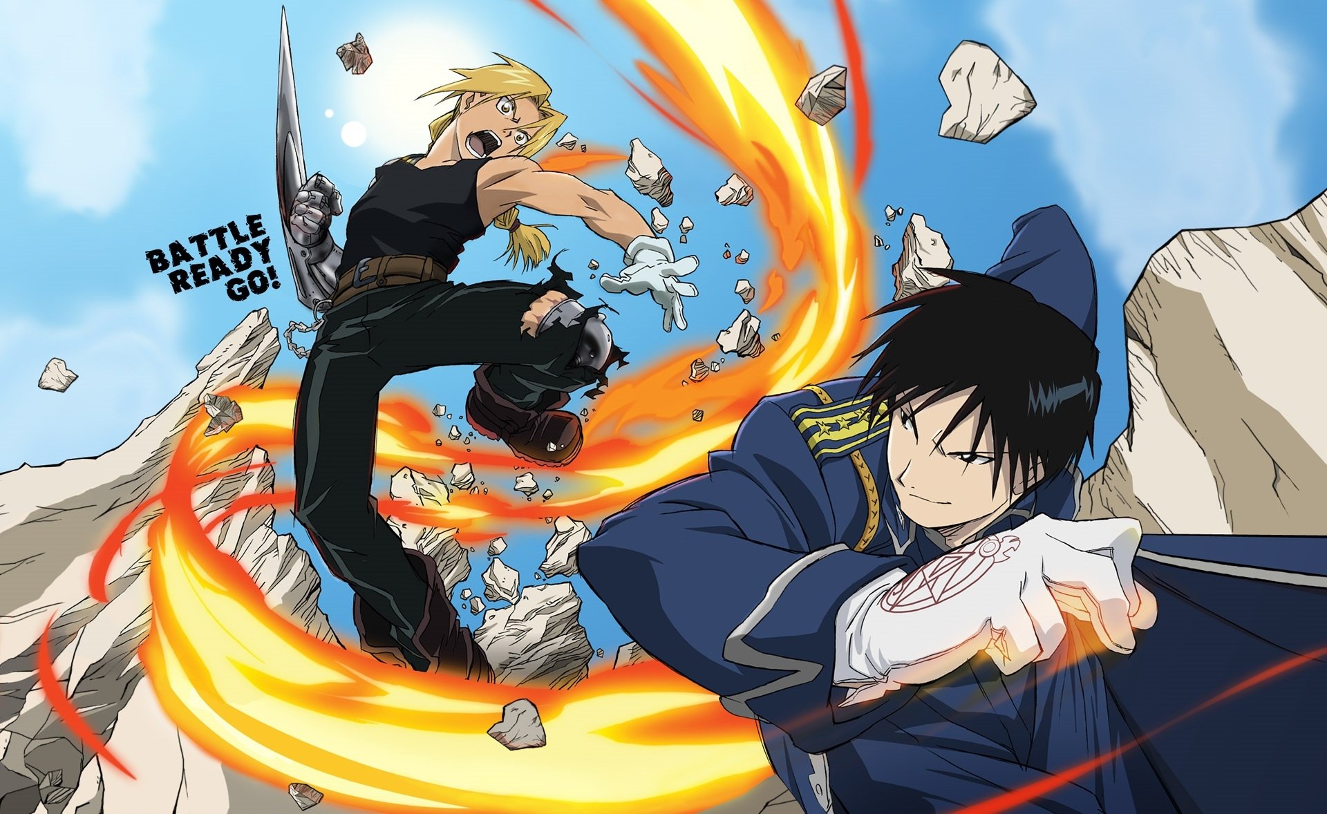 Fullmetal Alchemist HD Wallpaper: Roy Mustang & Edward Elric Battle ...