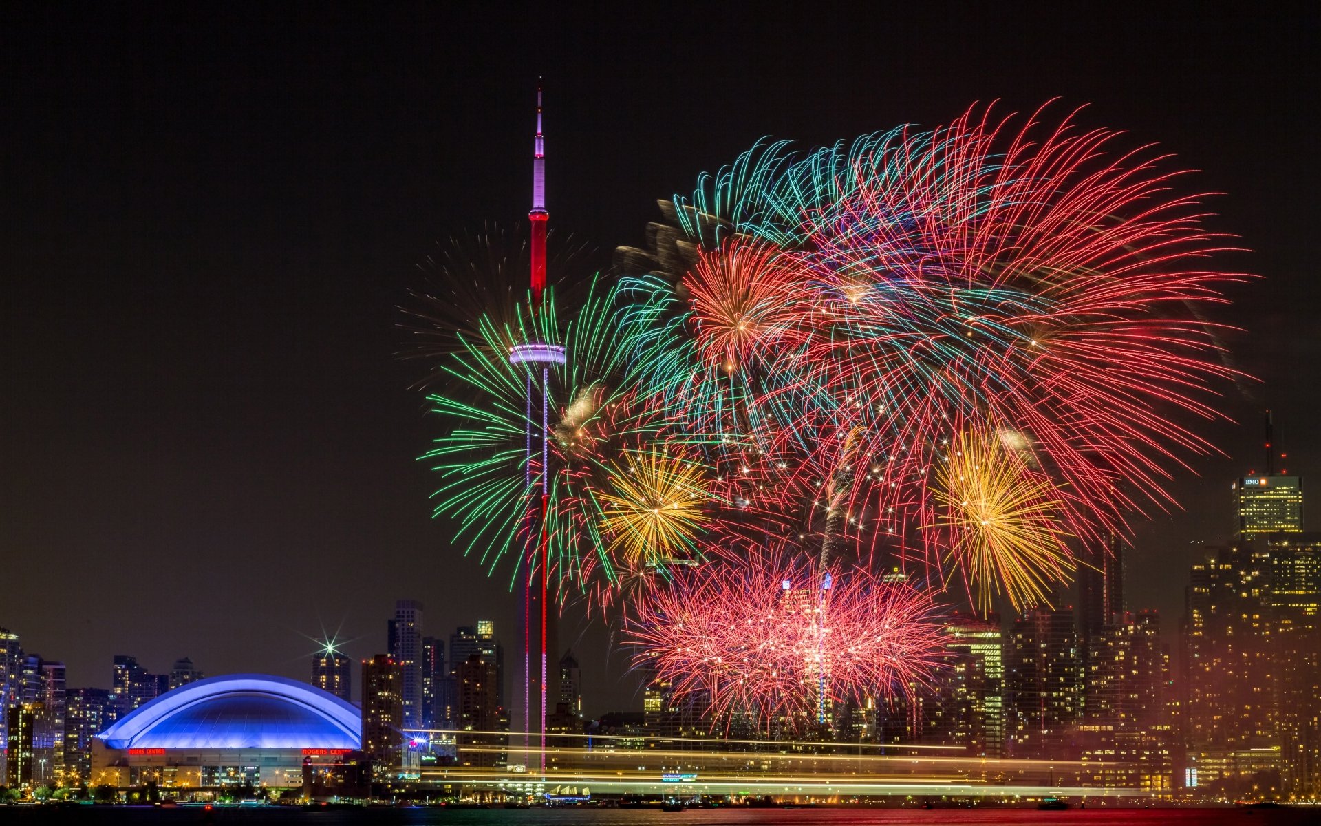 Download Night Toronto Canada Light City Photography Fireworks 4k Ultra ...