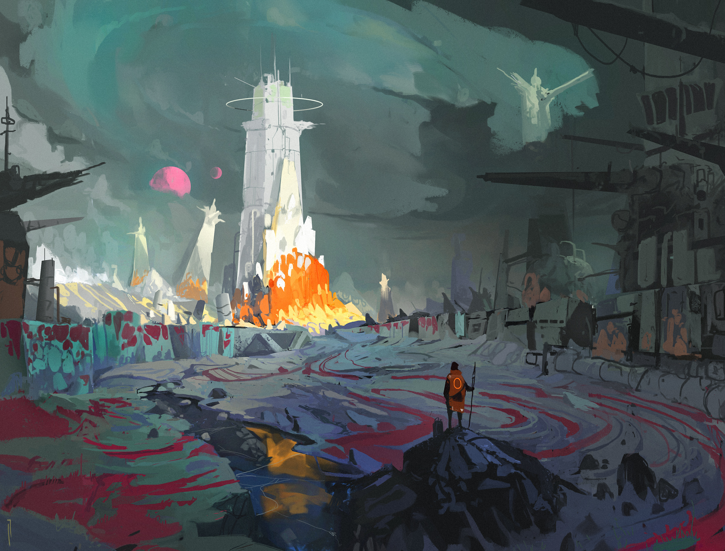 Download Sci Fi Landscape HD Wallpaper by Ismail Inceoglu