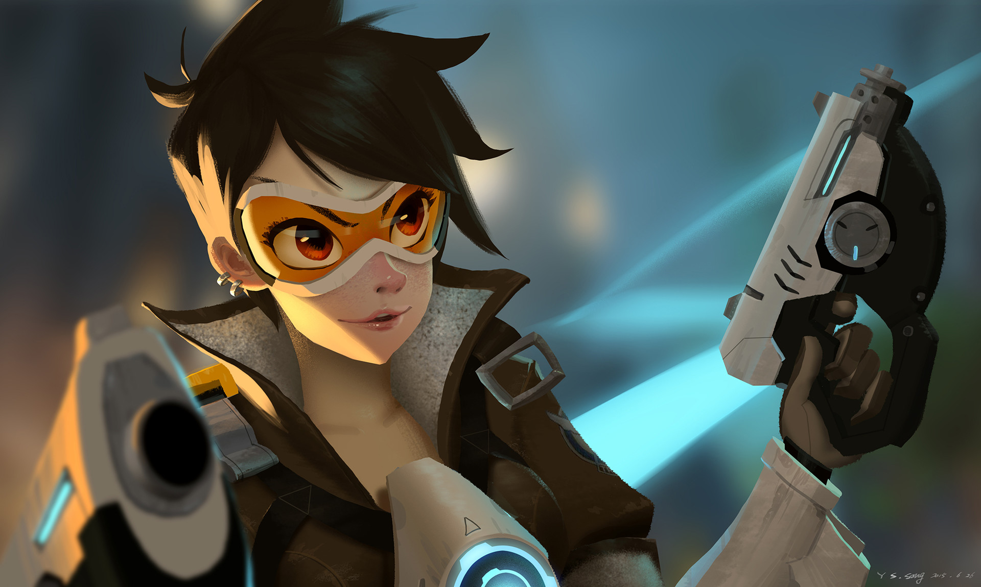 Download Tracer (Overwatch) Video Game Overwatch HD Wallpaper by Jason Song