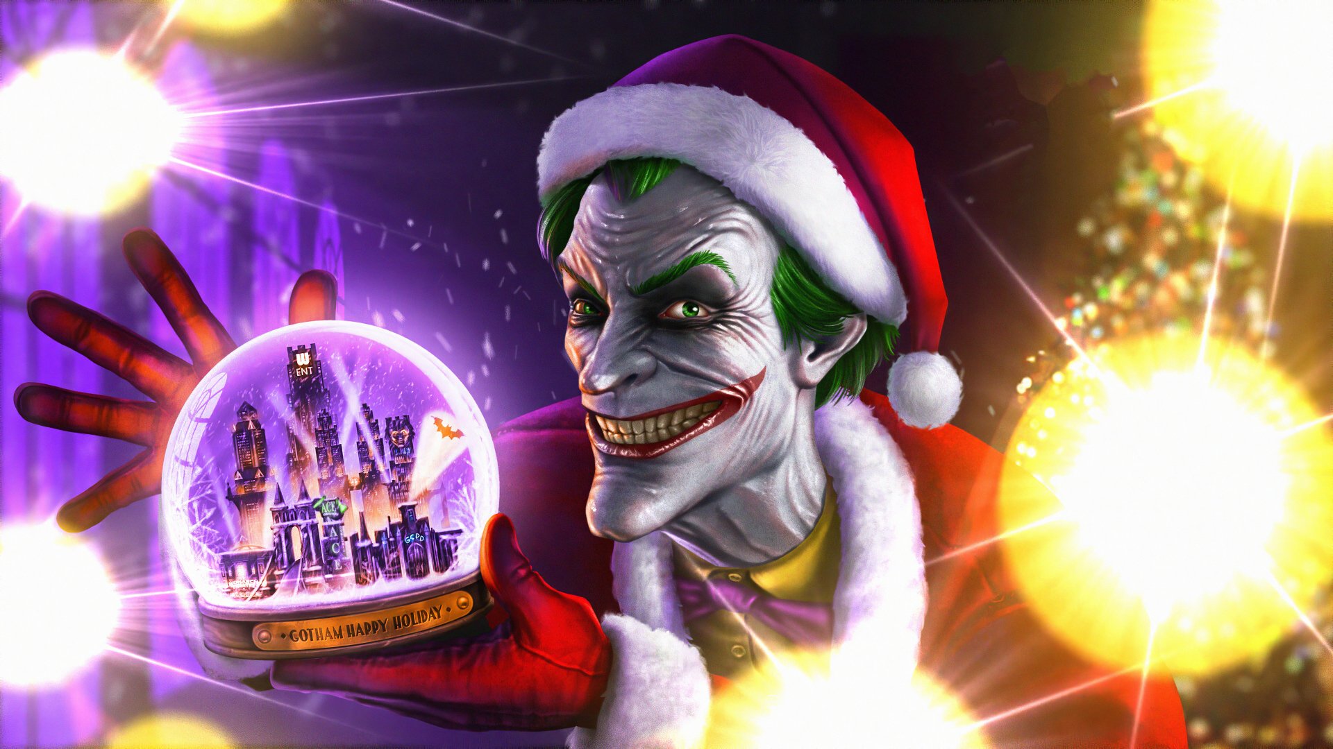 Download DC Comics Santa Hat Comic Joker 4k Ultra HD Wallpaper