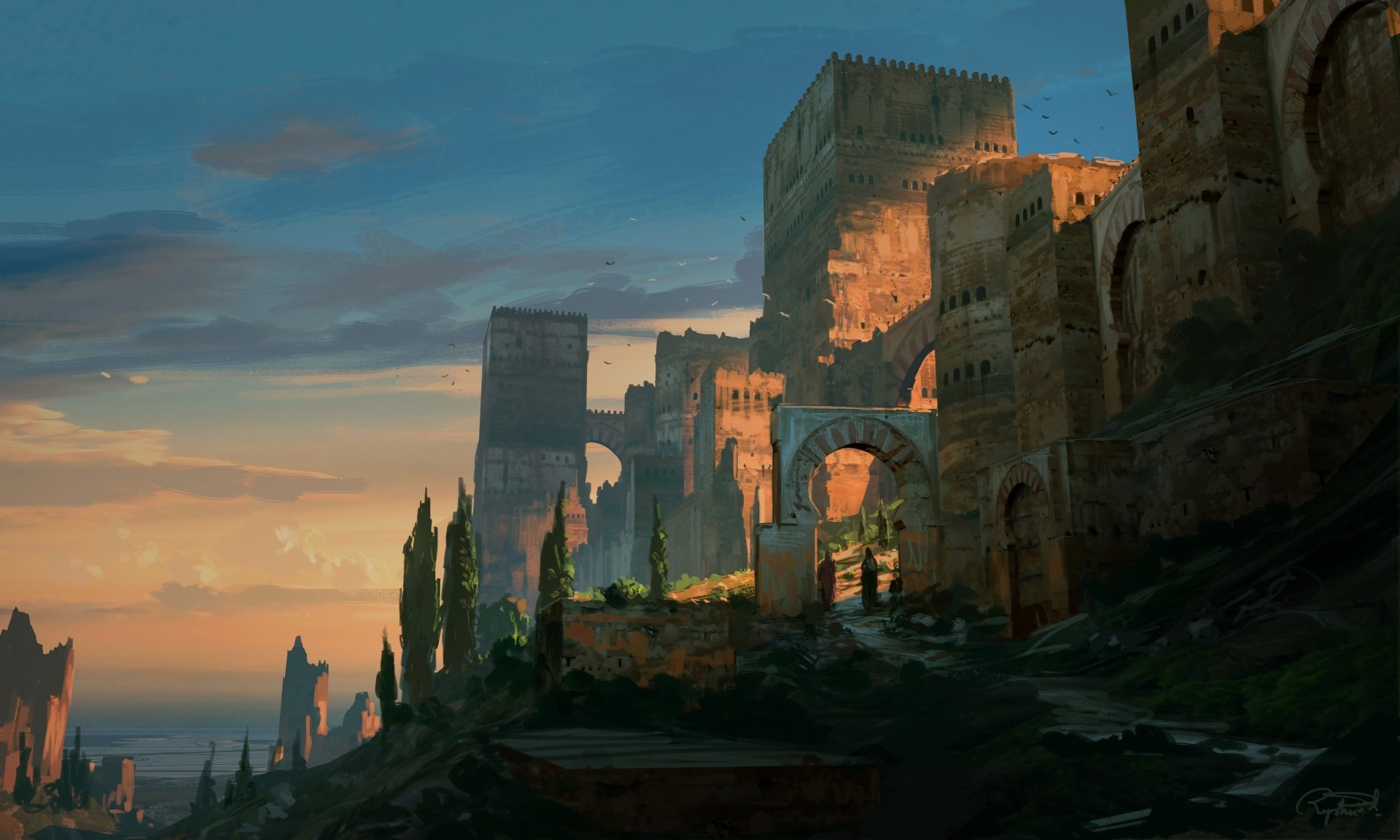 Fantasy Castle at Dusk – 4K Ultra HD Fantasy Wallpaper by Raphael Lacoste