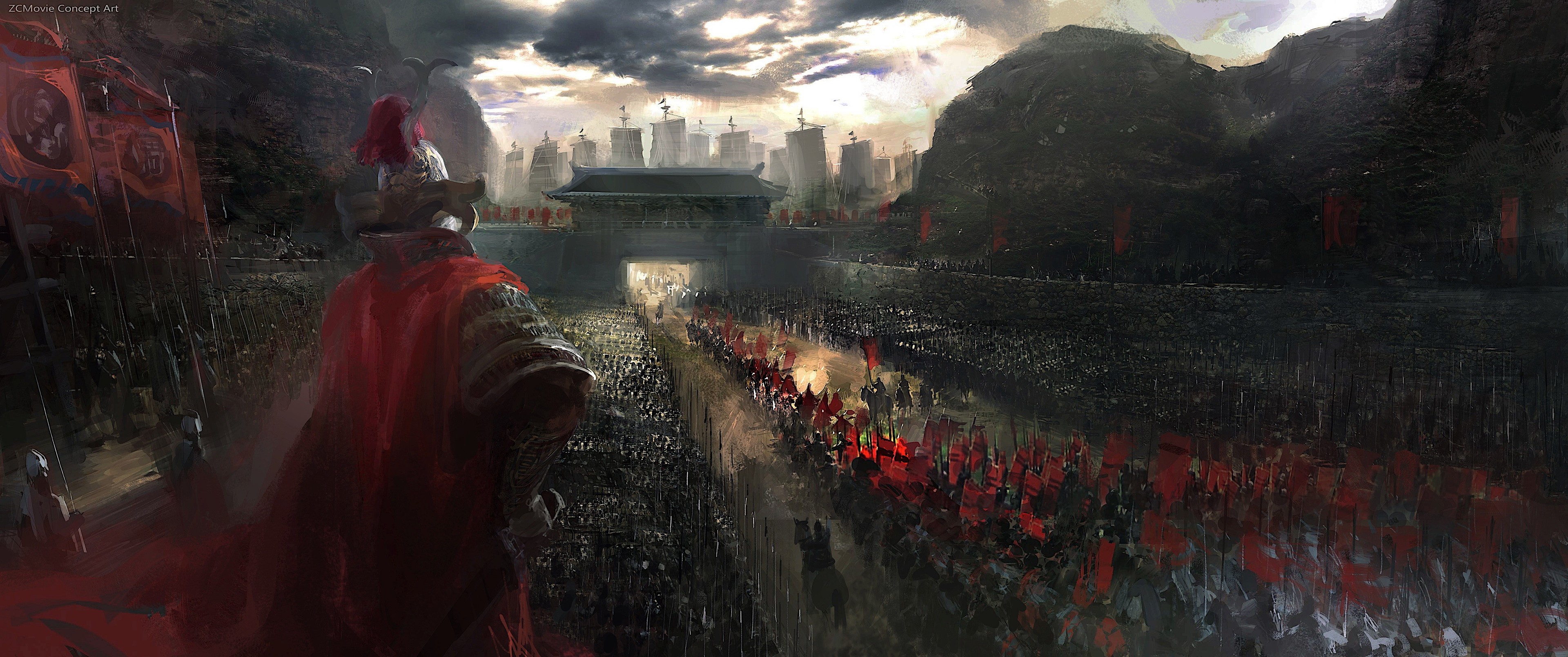 Epic Samurai Army at the Gate: Fantasy Warrior Banner HD Wallpaper by ...
