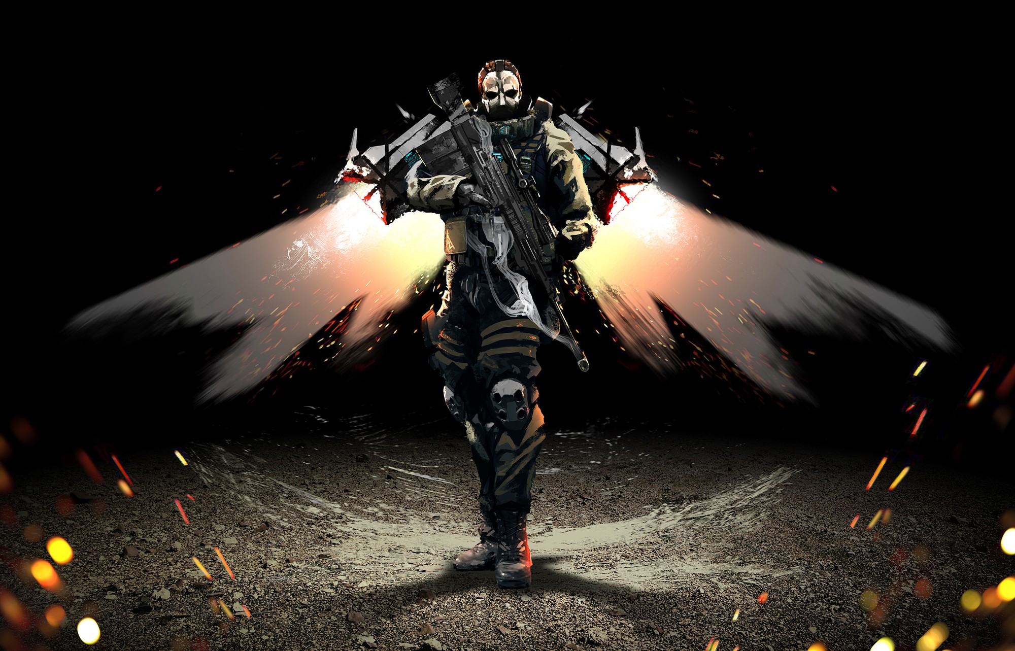 Download Futuristic Weapon Sci Fi Warrior HD Wallpaper by Rashed AlAkroka