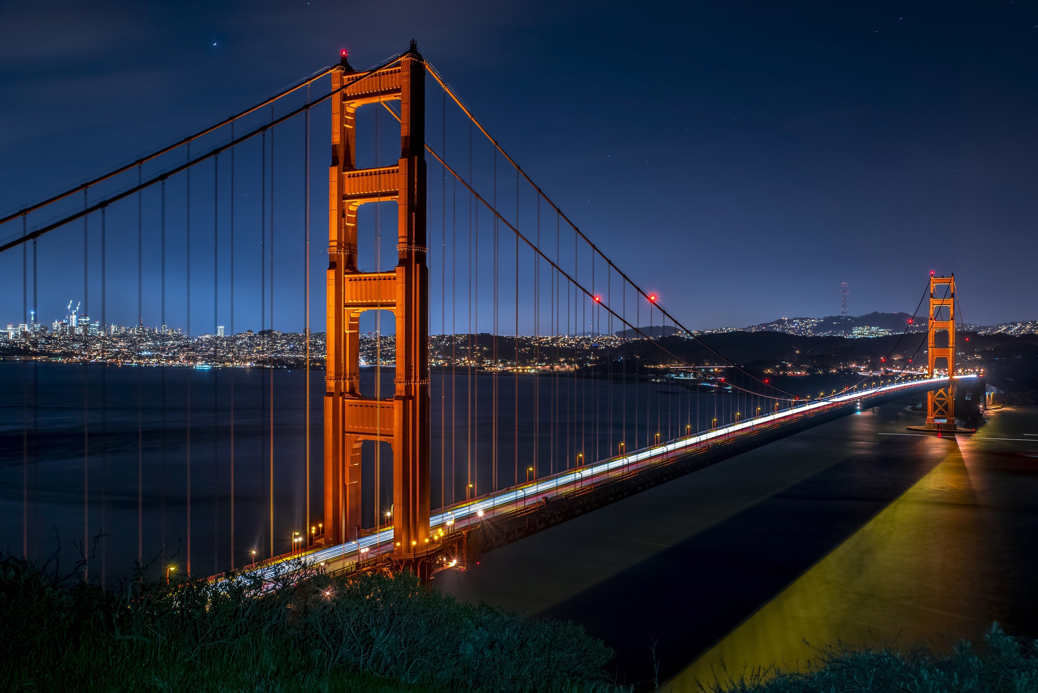 Download Night Bridge California USA San Francisco Man Made Golden Gate ...
