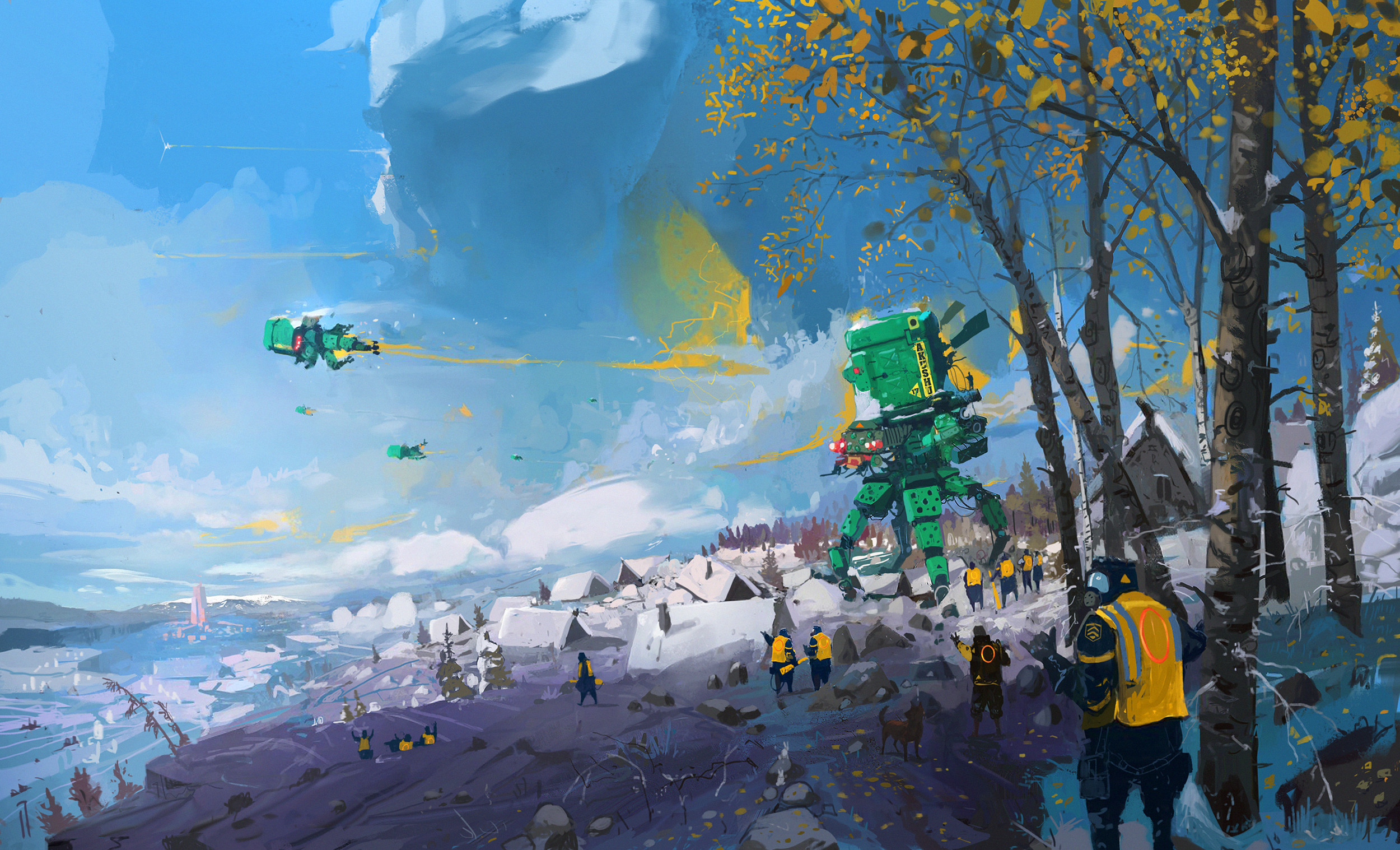 Download Sci Fi Robot HD Wallpaper by Ismail Inceoglu