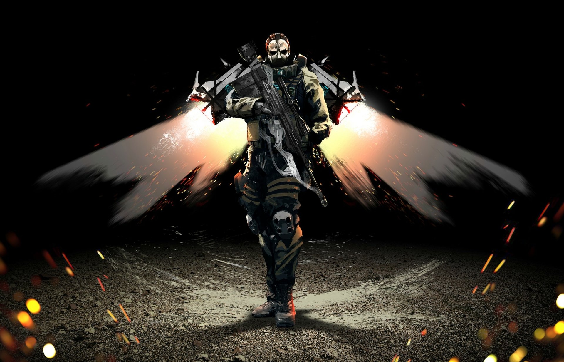 Download Futuristic Weapon Sci Fi Warrior HD Wallpaper by Rashed AlAkroka