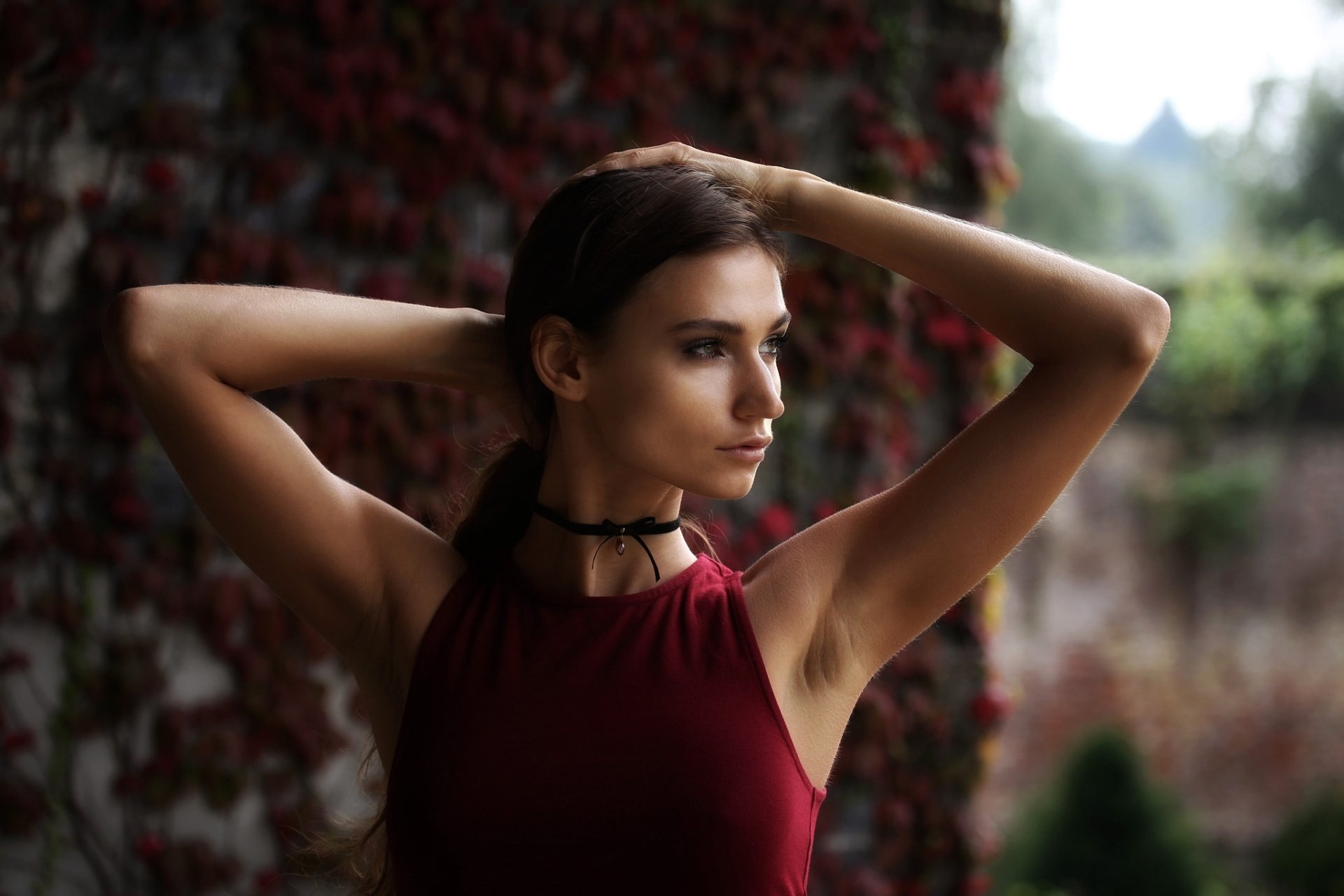 Download Brunette Woman Model HD Wallpaper by Frank Verbreyt