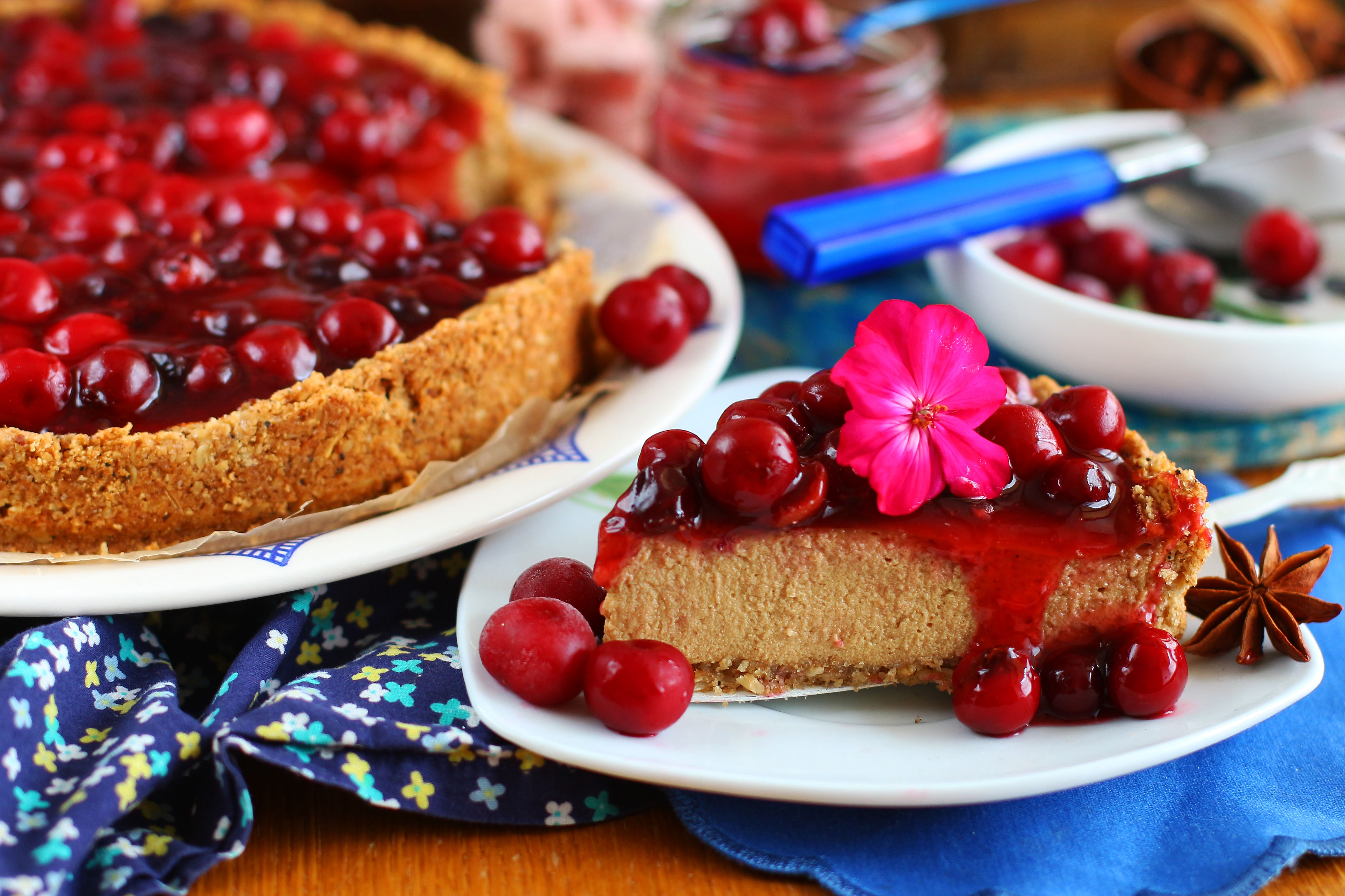 Download Dessert Fruit Cherry Food Cheesecake 4k Ultra HD Wallpaper