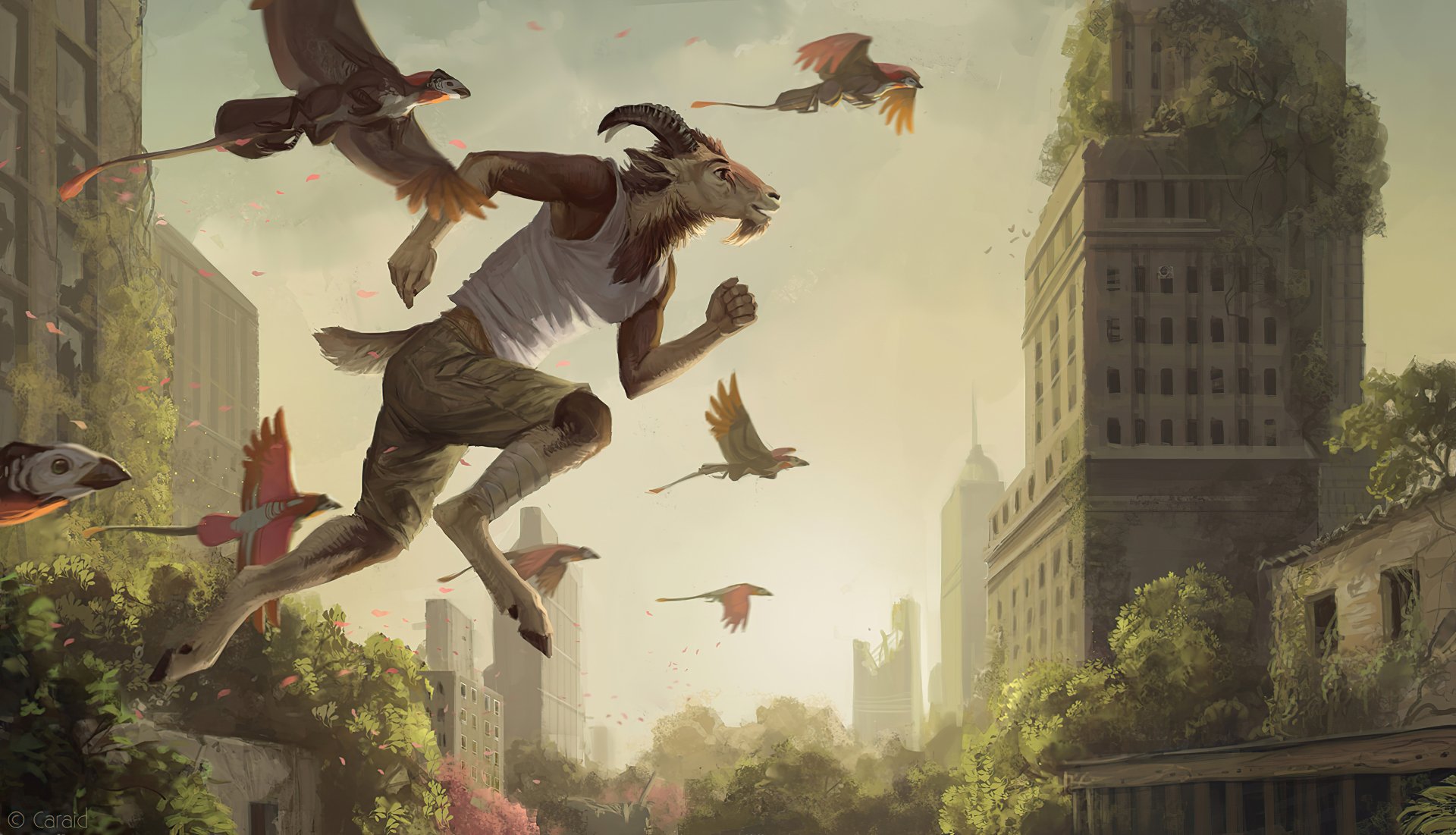 Download Bird Creature City Sci Fi Post Apocalyptic Sci Fi City 4k ...