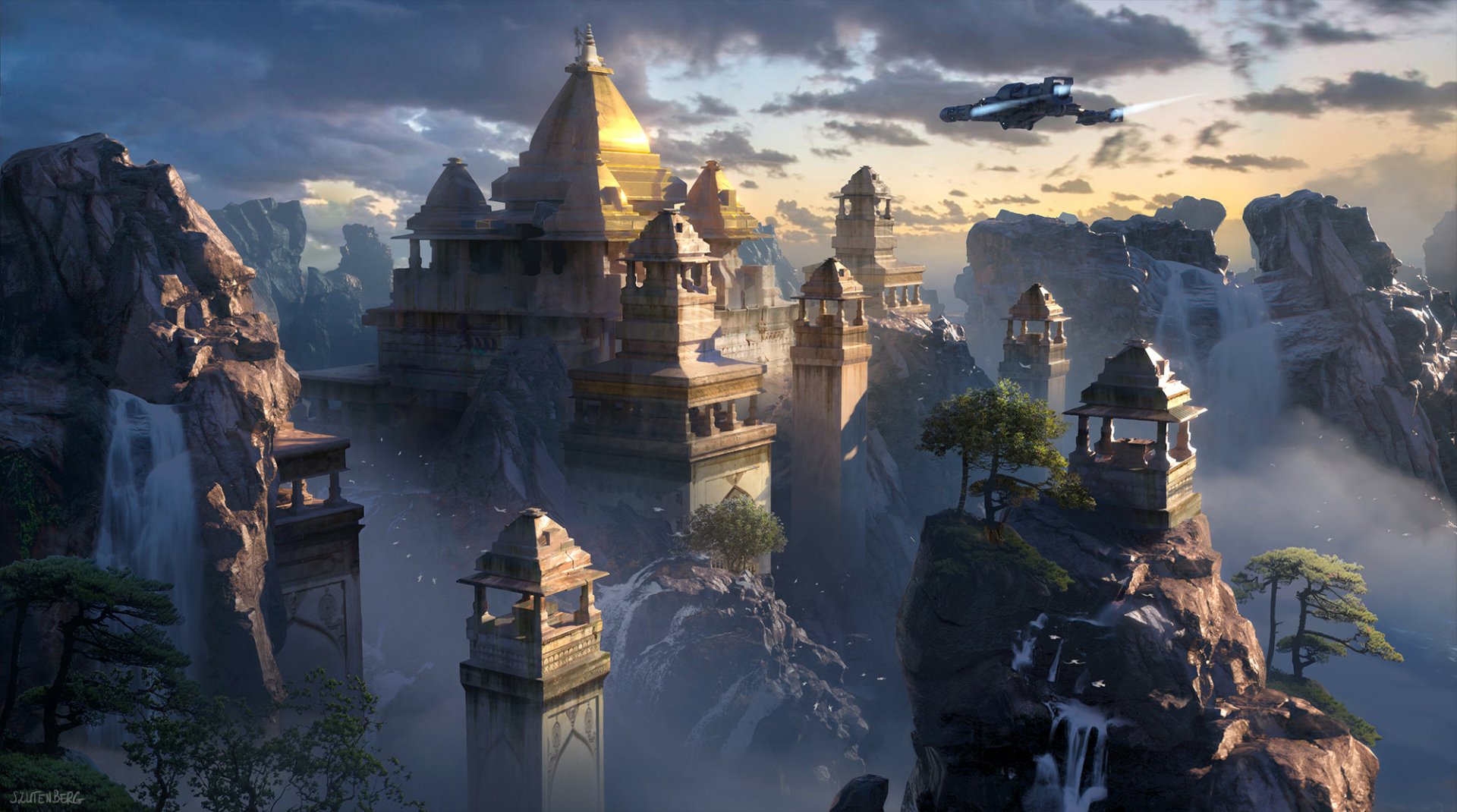 Download Fantasy Temple HD Wallpaper by Kamila Szutenberg