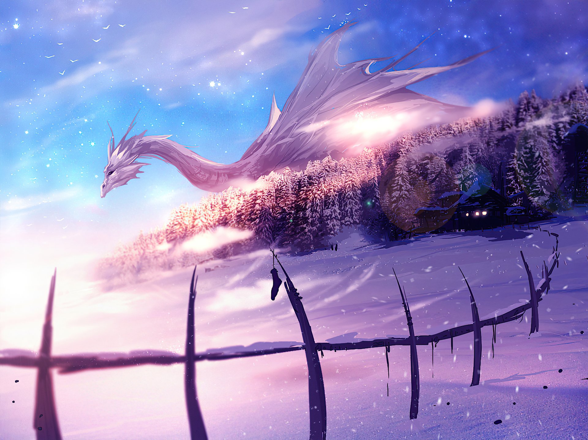 Download Snow Winter Fantasy Dragon 4k Ultra HD Wallpaper by ryky