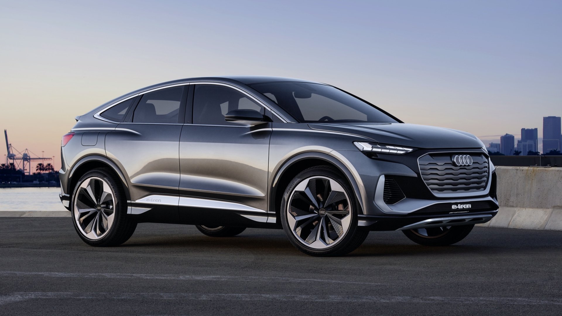 Download Silver Car Electric Car SUV Car Audi Vehicle Audi Q4 E-tron HD ...