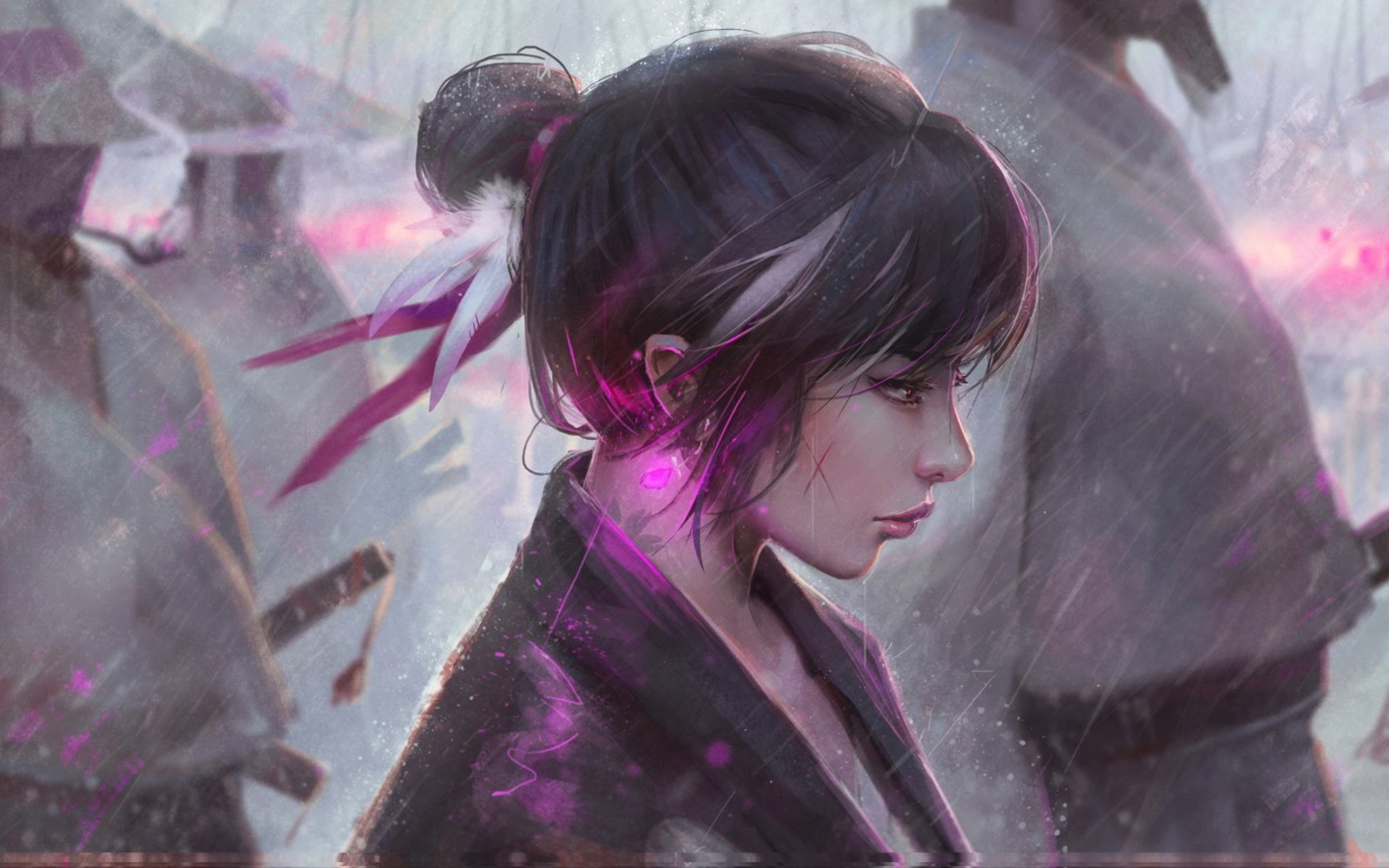 HD Fantasy Samurai: Shadows of the Neon Blade by GUWEIZ