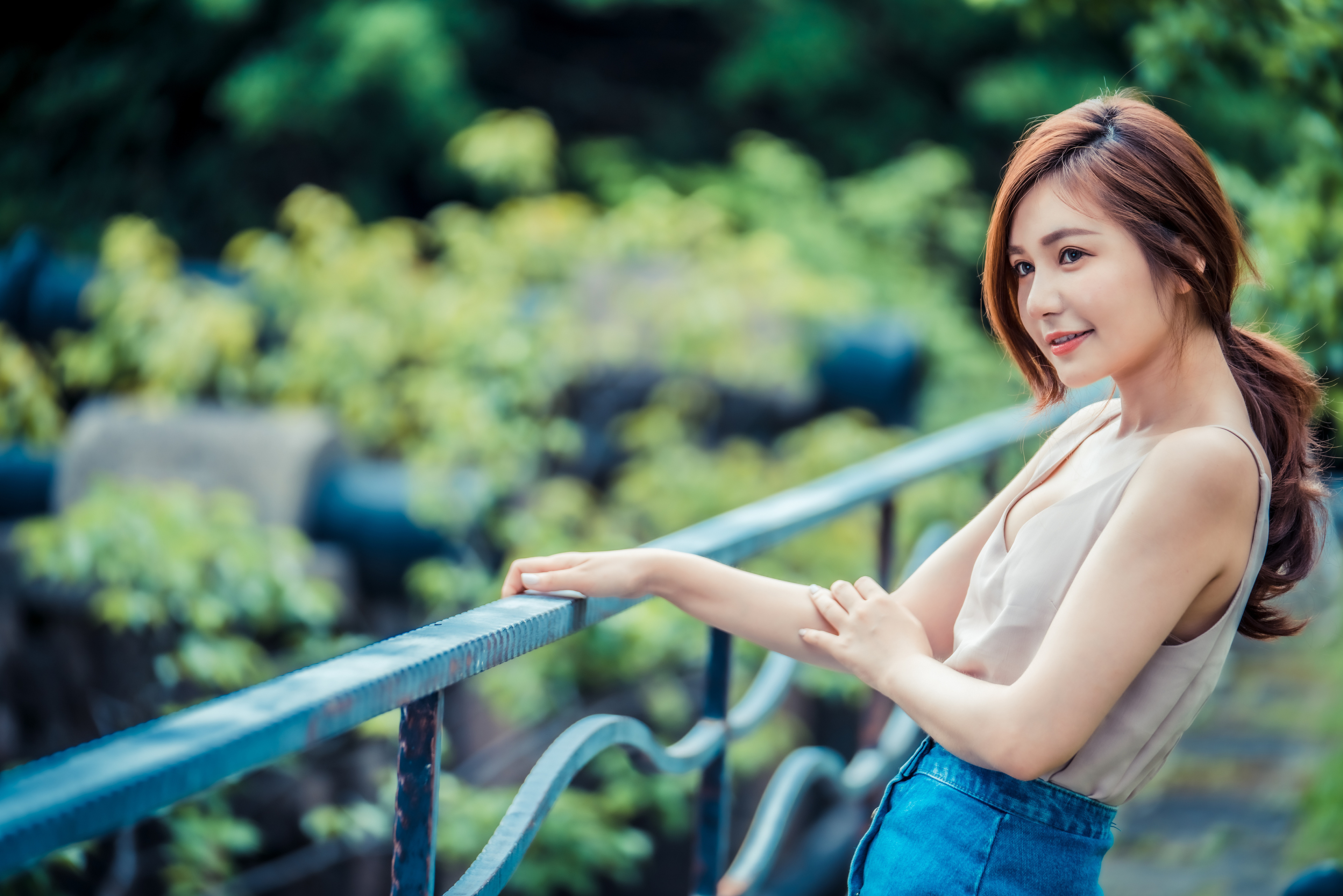 Download Depth Of Field Brunette Model Woman Asian 4k Ultra Hd Wallpaper