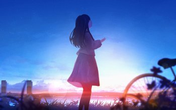 Download Long Hair Sky Anime Girl Anime Girl PFP by とちちま