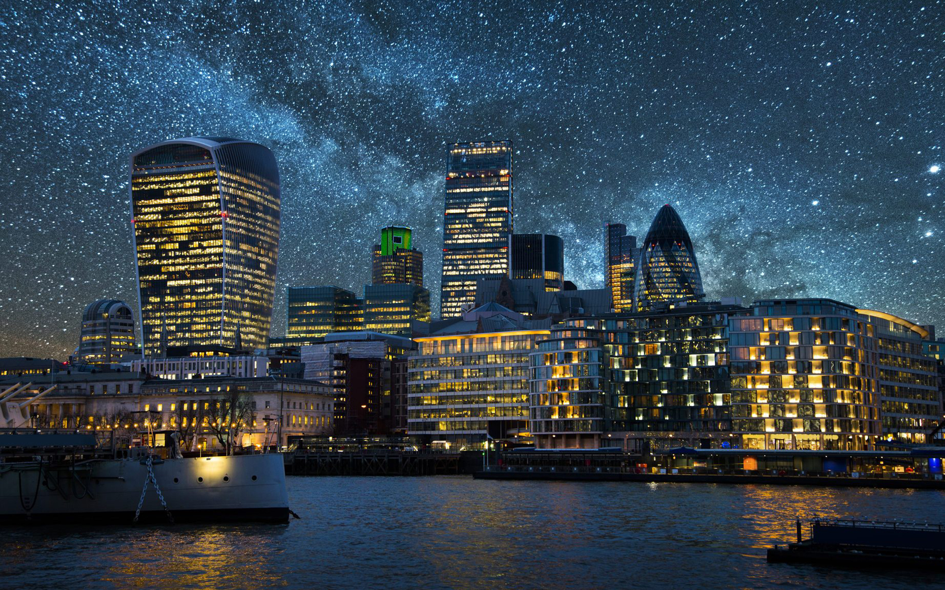 Download Sky Star City England Man Made London HD Wallpaper