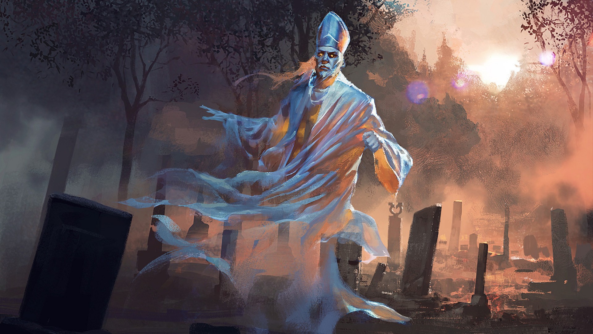Download Dark Ghost HD Wallpaper by Greg Rutkowski