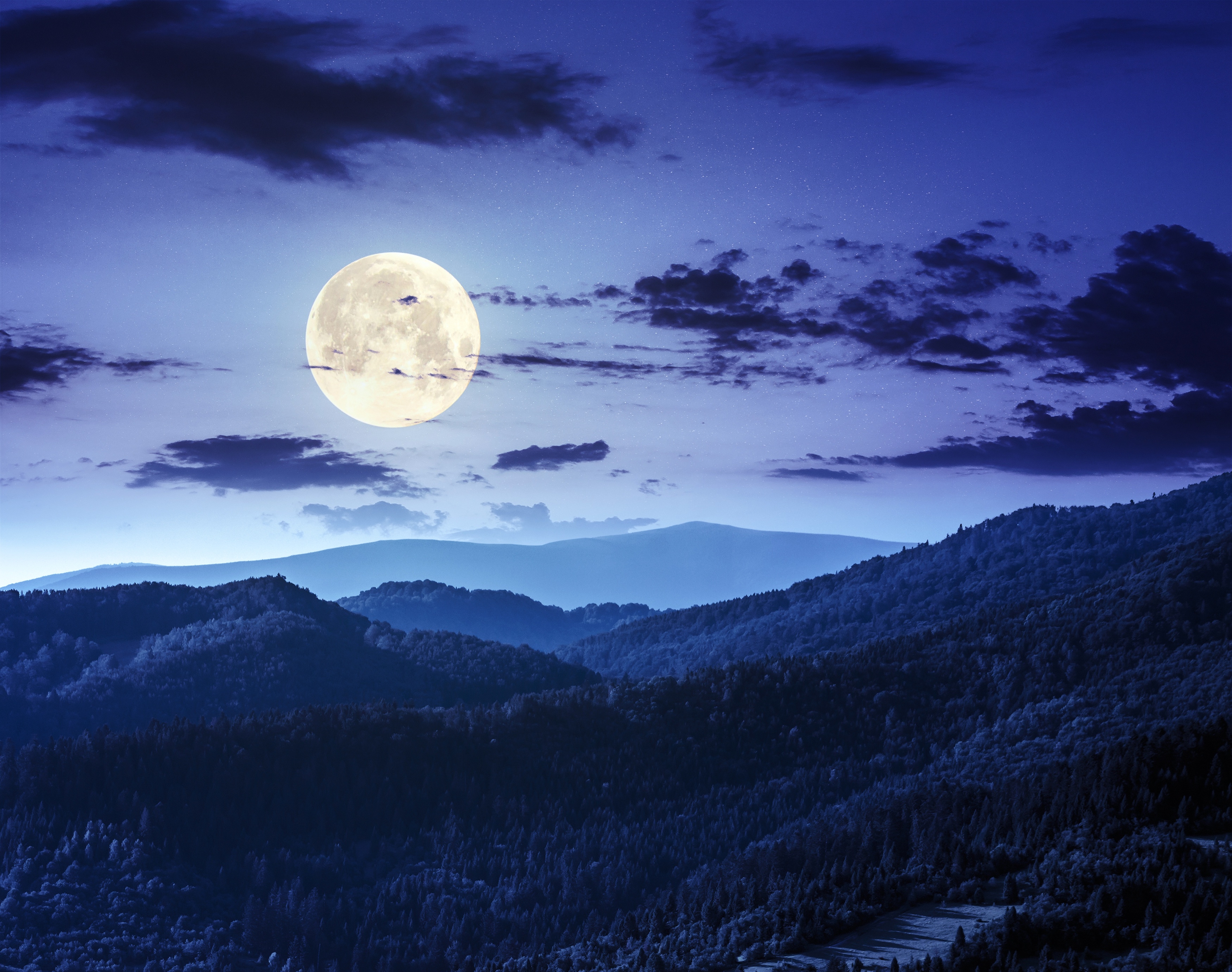 Download Sky Landscape Moon Nature Night HD Wallpaper
