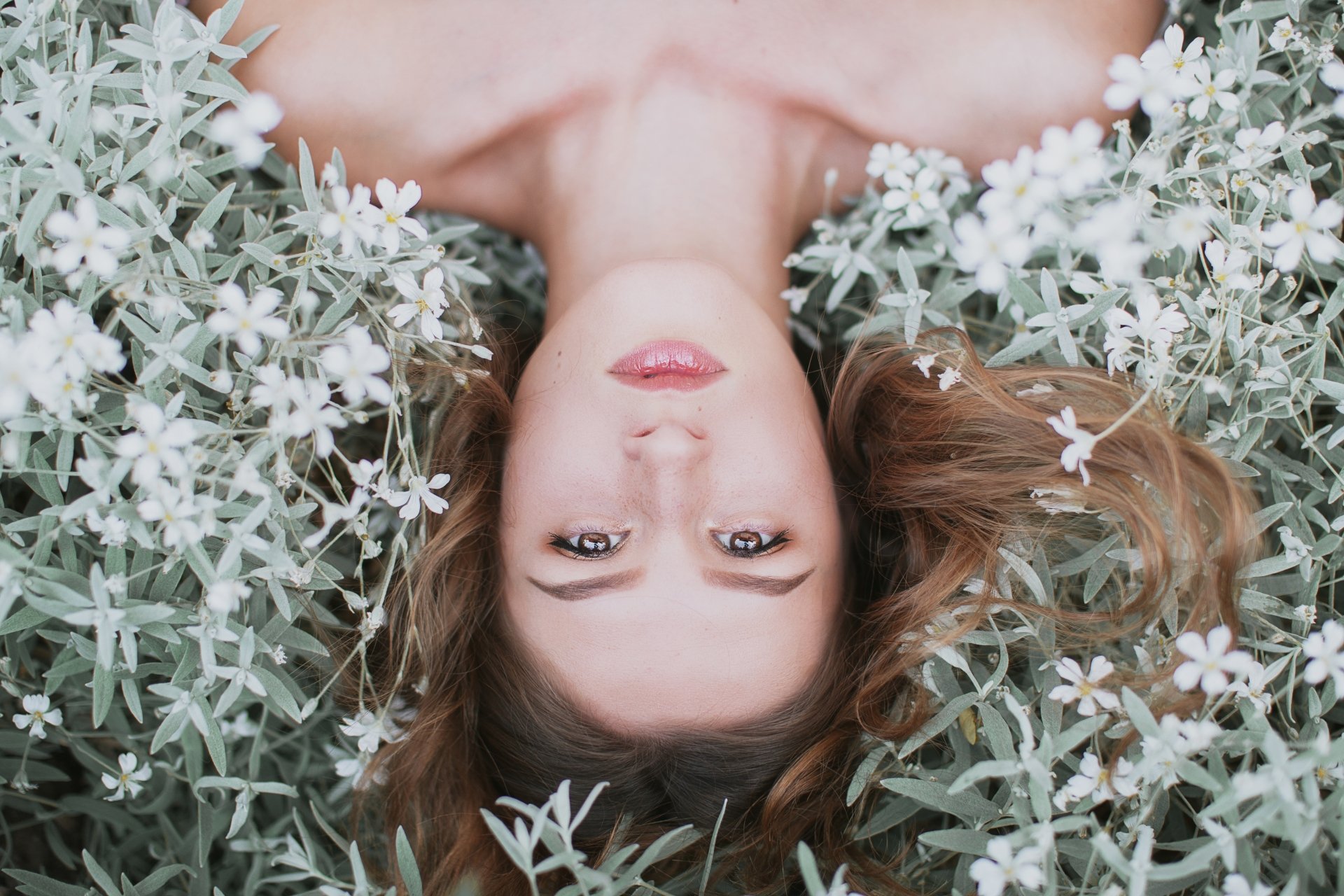 Download Model Hair Face Flower Woman Mood 4k Ultra Hd Wallpaper