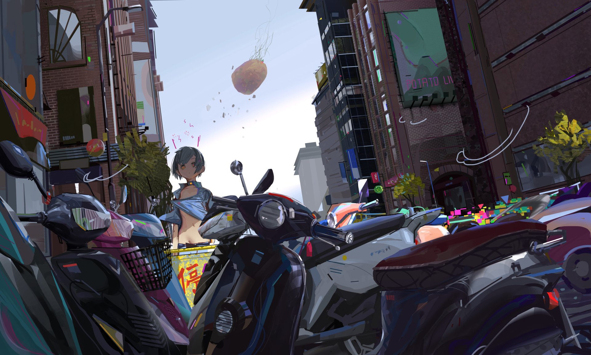 Download Motorcycle Anime Street Anime Motorcycle 4k Ultra HD Wallpaper ...