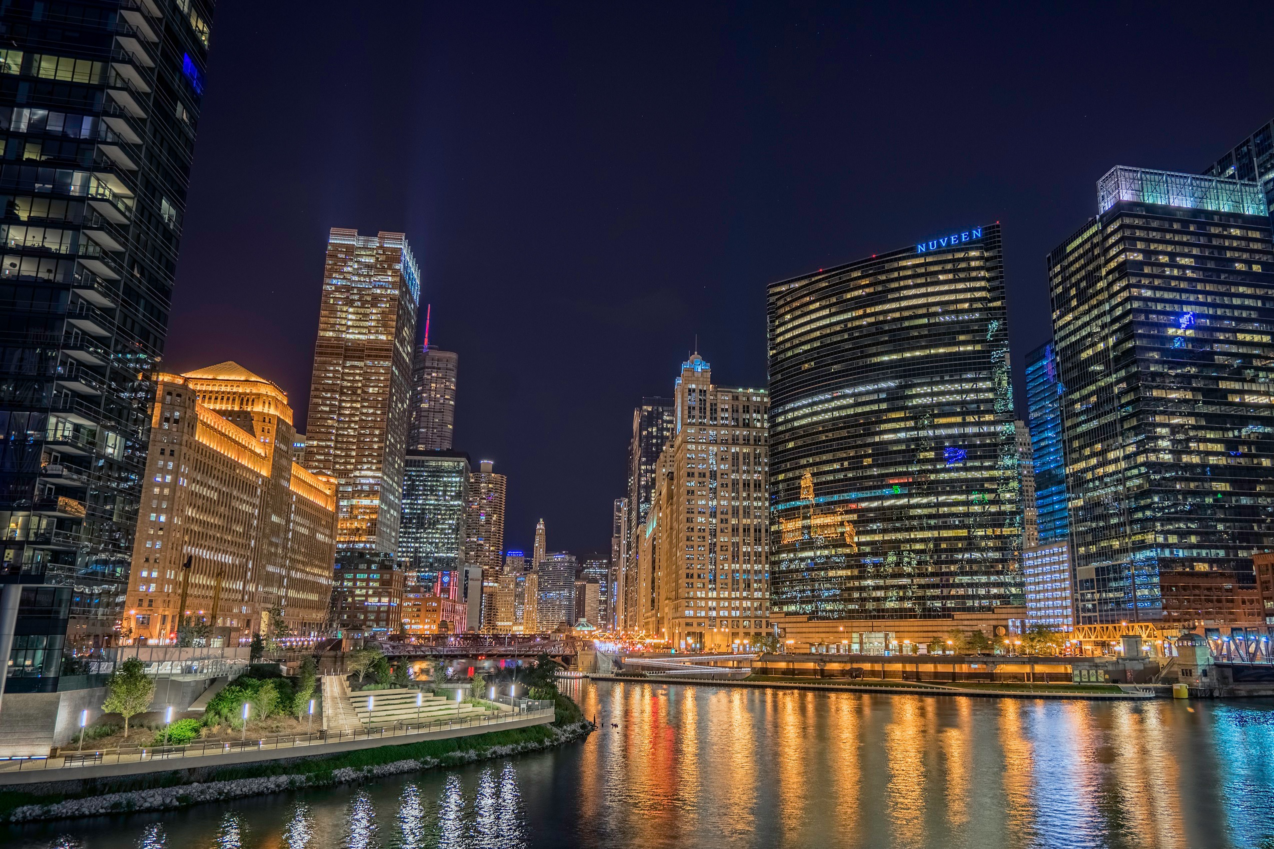 Download Skyscraper USA City Building River Man Made Chicago HD Wallpaper